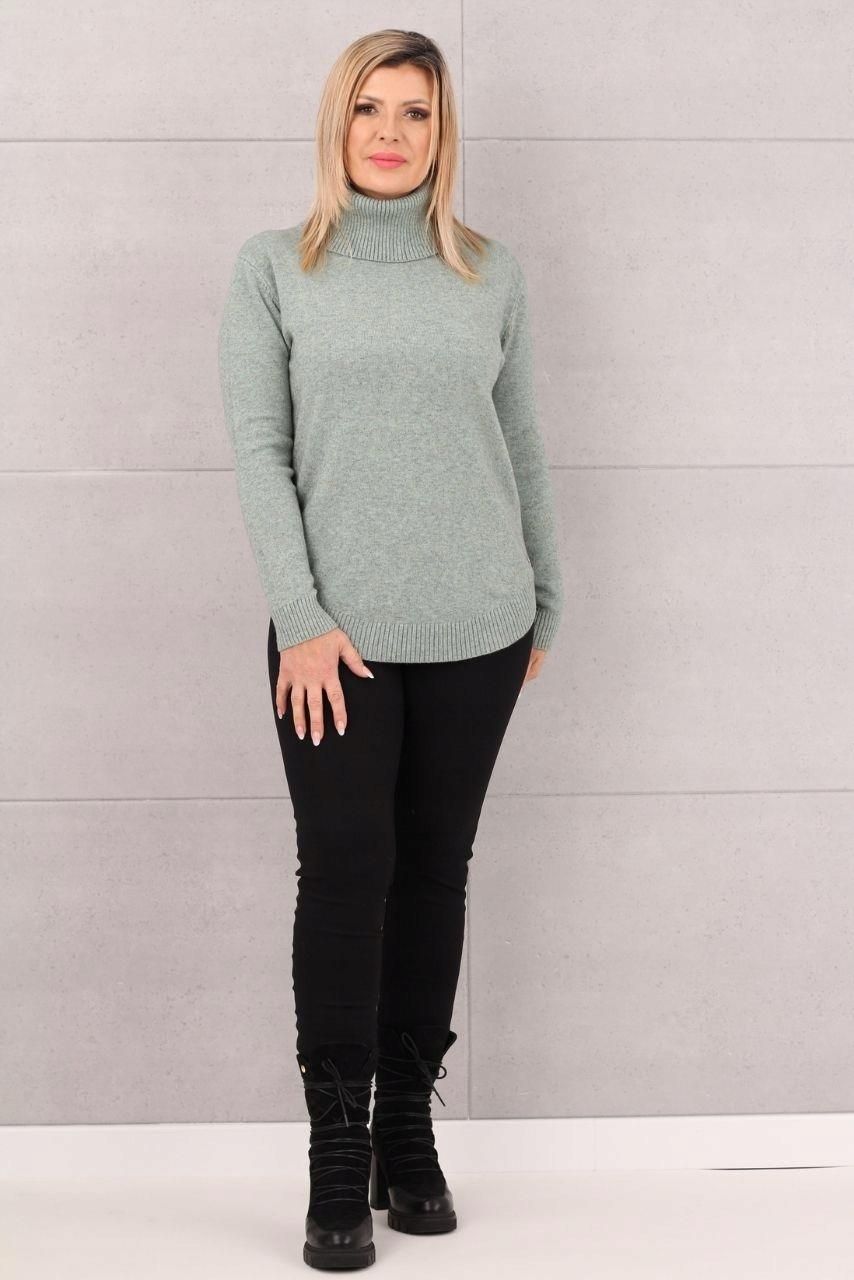 Golf Damski Melanżowy Sweter Zimowy Elastyczny Oversize 40-46 - Ceny i ...