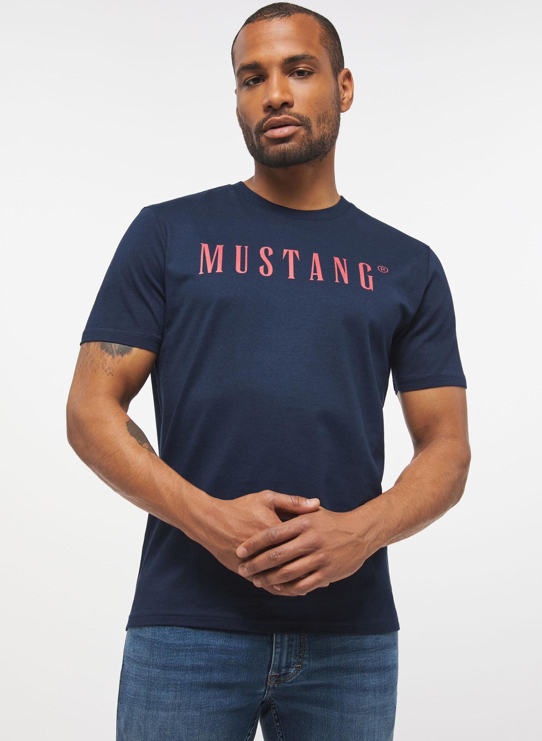 Mustang Alex C Logo Tee Blue Nights - Ceny i opinie - Ceneo.pl