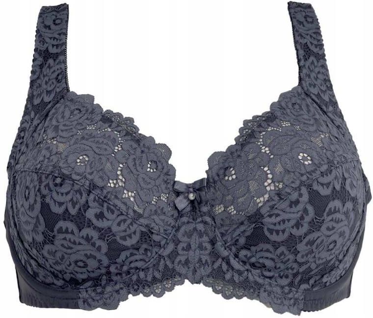 Biustonosz 95F granatowy koronkowy Anfen koronka fiszbiny miękki - Ceny ...