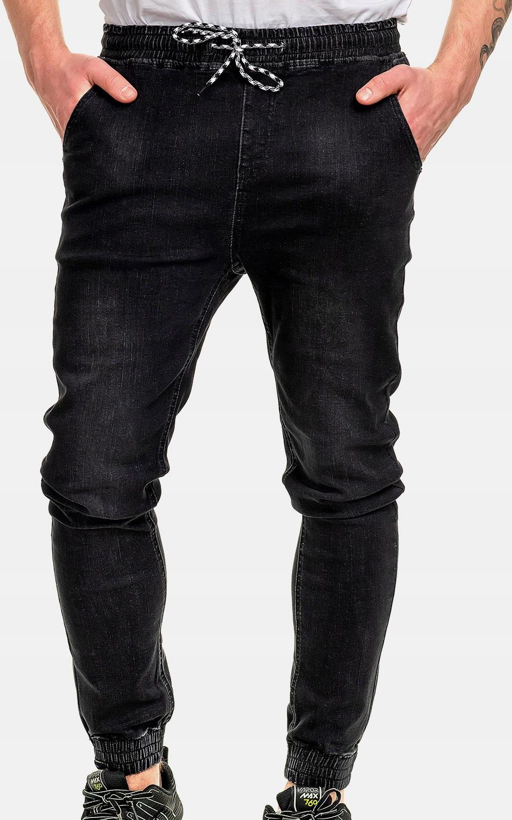 Spodnie Jeansowe Męskie Joggery Czarne 35 - Ceny i opinie - Ceneo.pl