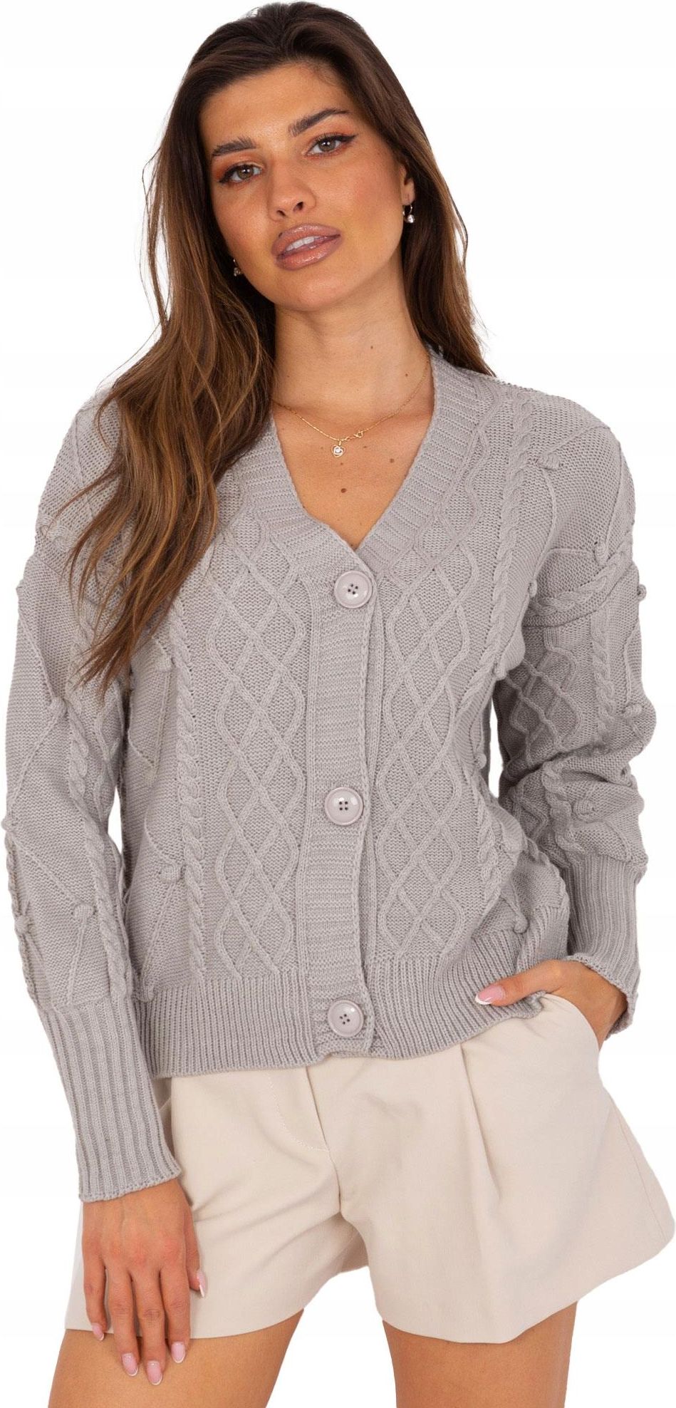 Sweter damski rozpinany w warkocze Serek - Ceny i opinie - Ceneo.pl