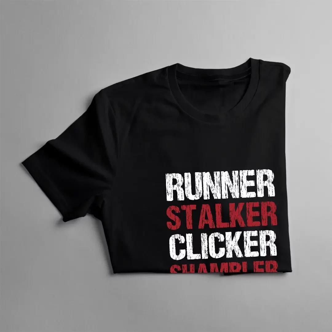 Runner, stalker, clicker, shambler, bloater - męska koszulka dla fanów ...