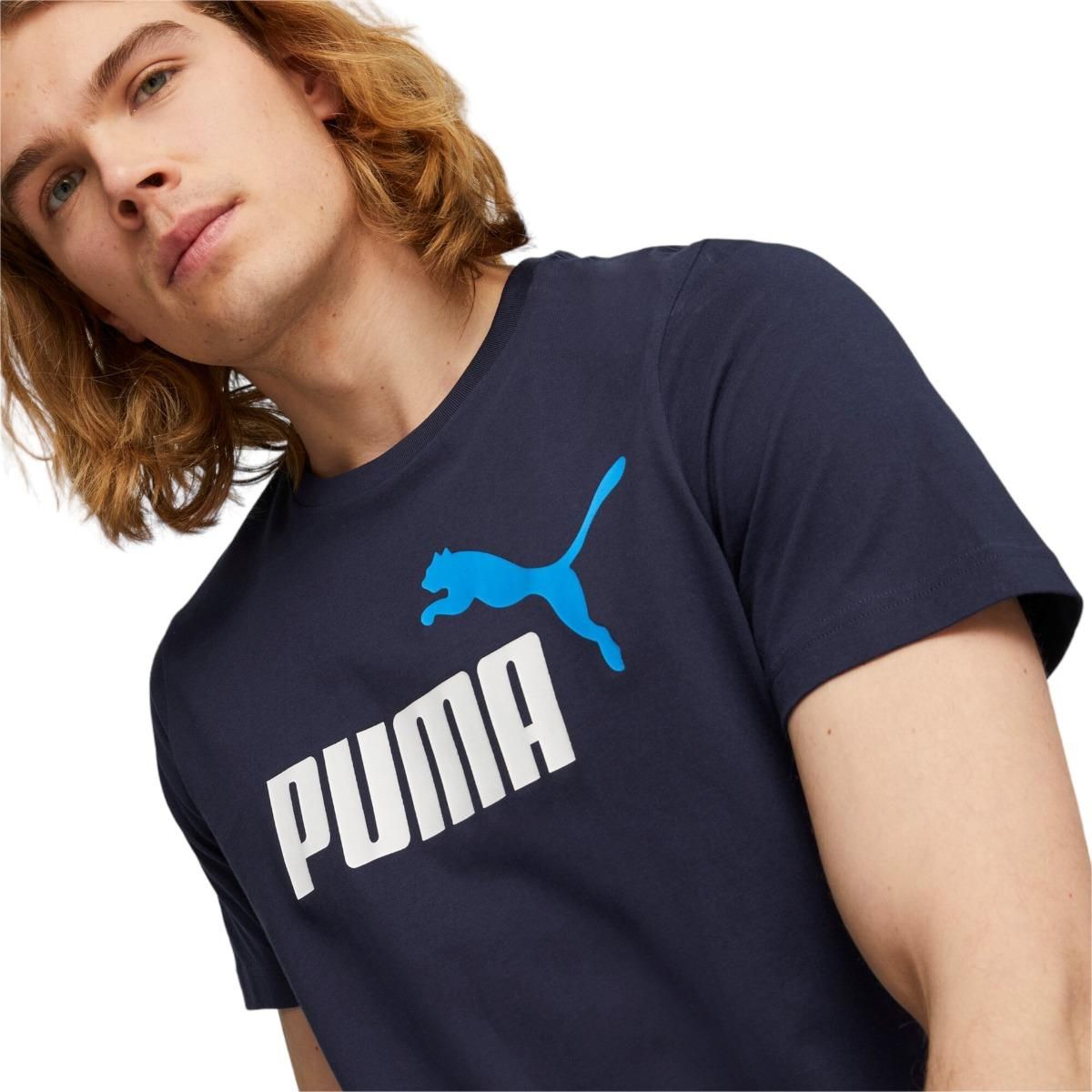PUMA KOSZULKA MĘSKA T-SHIRT ESS+2 COL LOGO TEE GRANATOWA 586759 07 ...