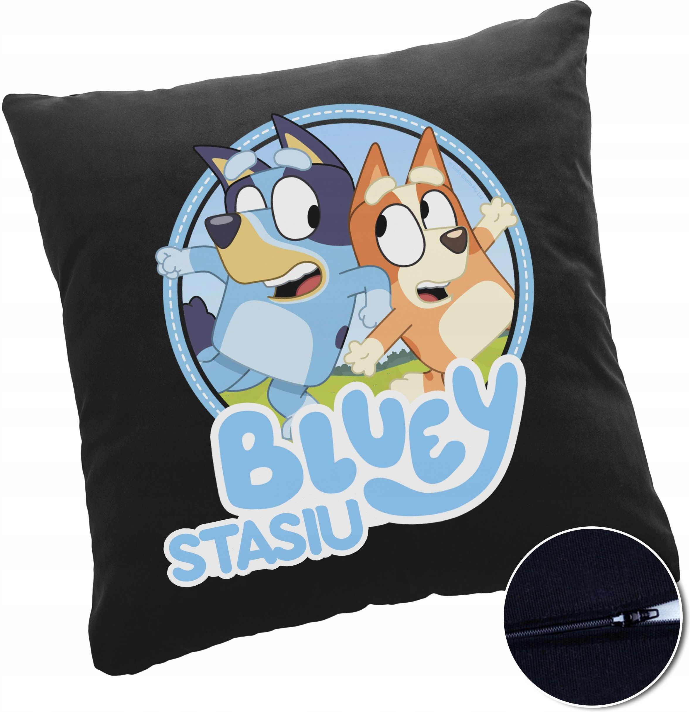 Wyczaruj Prezent Czarna Poduszka Do Spania Blue Bluey Bajka Netflix Dla ...