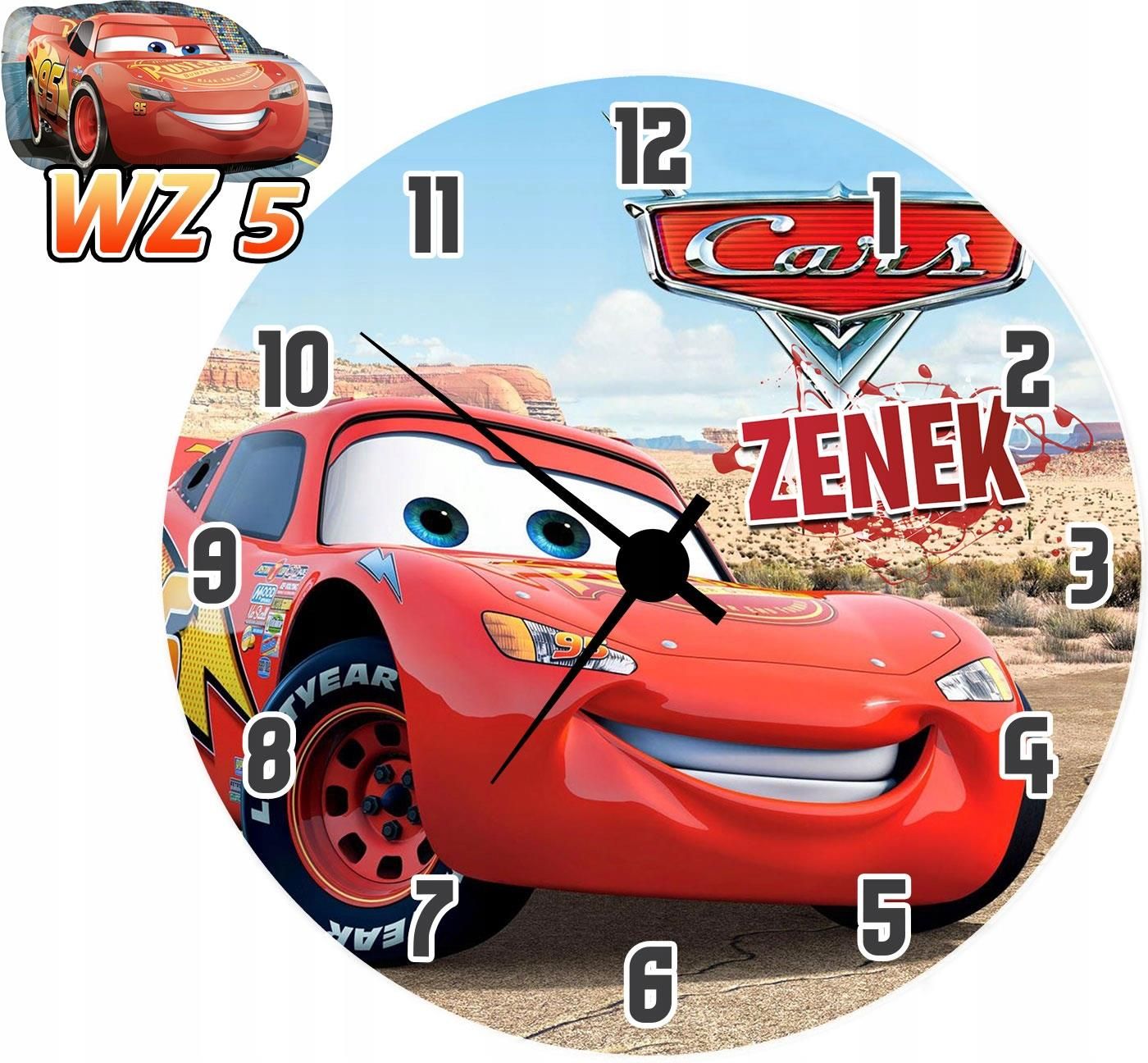 Propaganda Zegar Ścienny Zygzak Mc Queen Auta Cars Imię Y5 - Opinie i ...