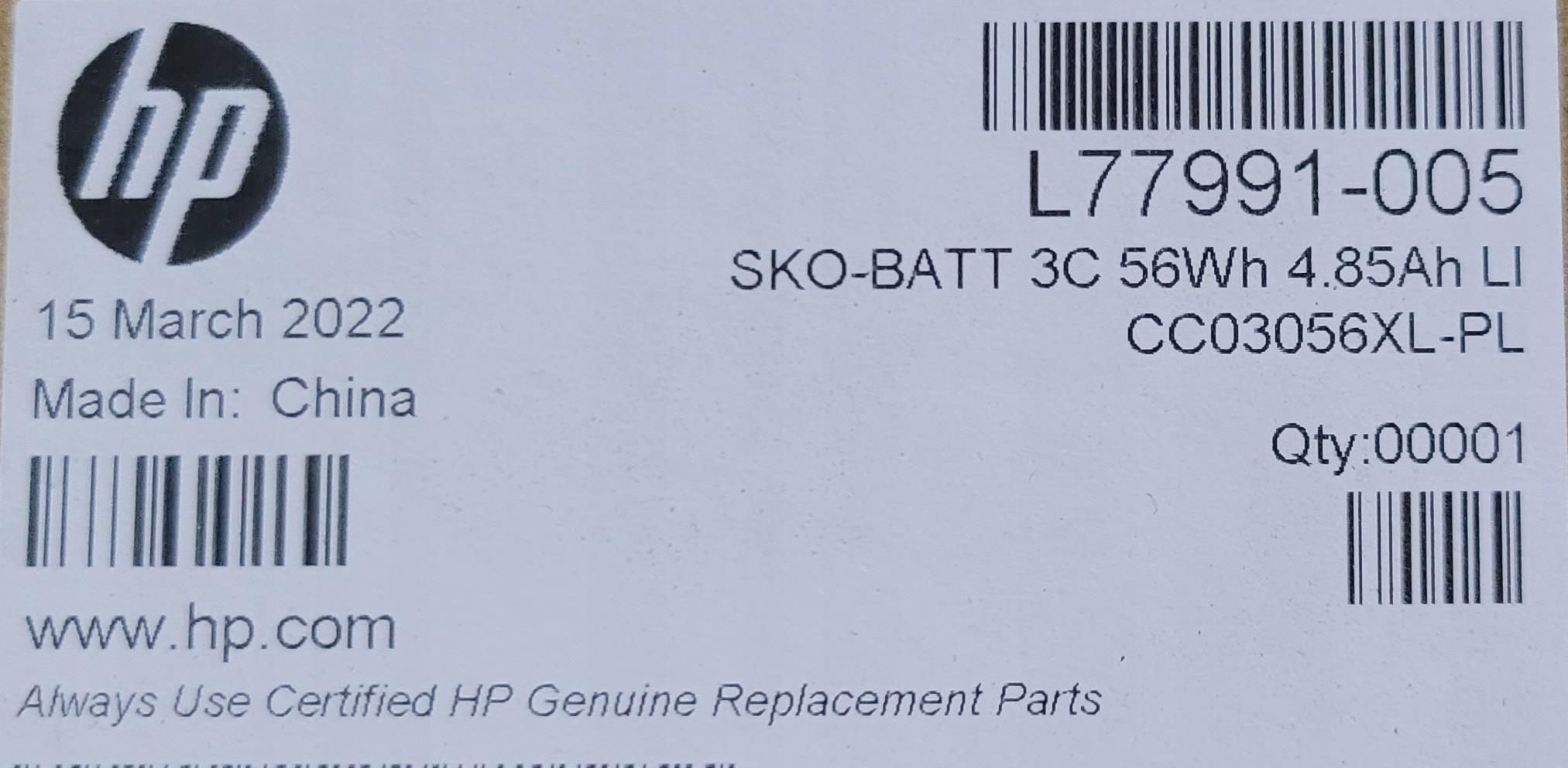 Bateria do laptopa Hp CC03XL Org EliteBook 850/855 L77991 005 ...