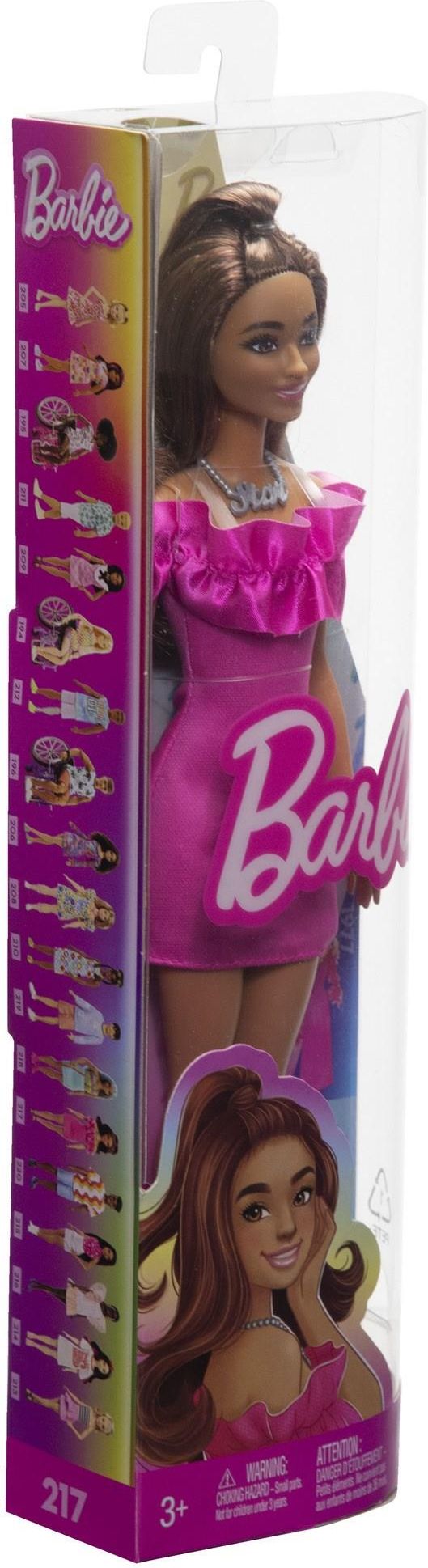 Lalka Barbie Fashionistas #217 z częściowo upiętymi brązowymi ...
