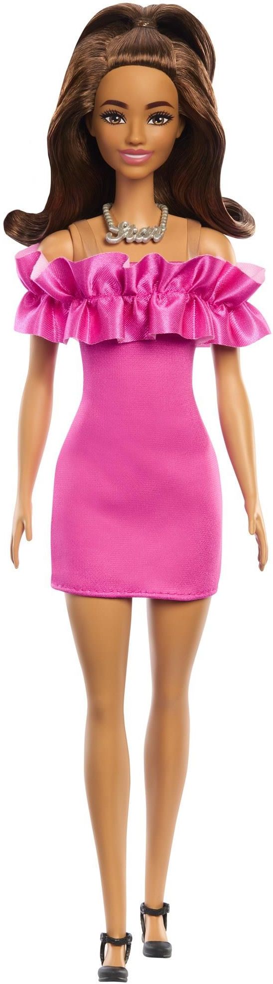Lalka Barbie Fashionistas #217 z częściowo upiętymi brązowymi ...