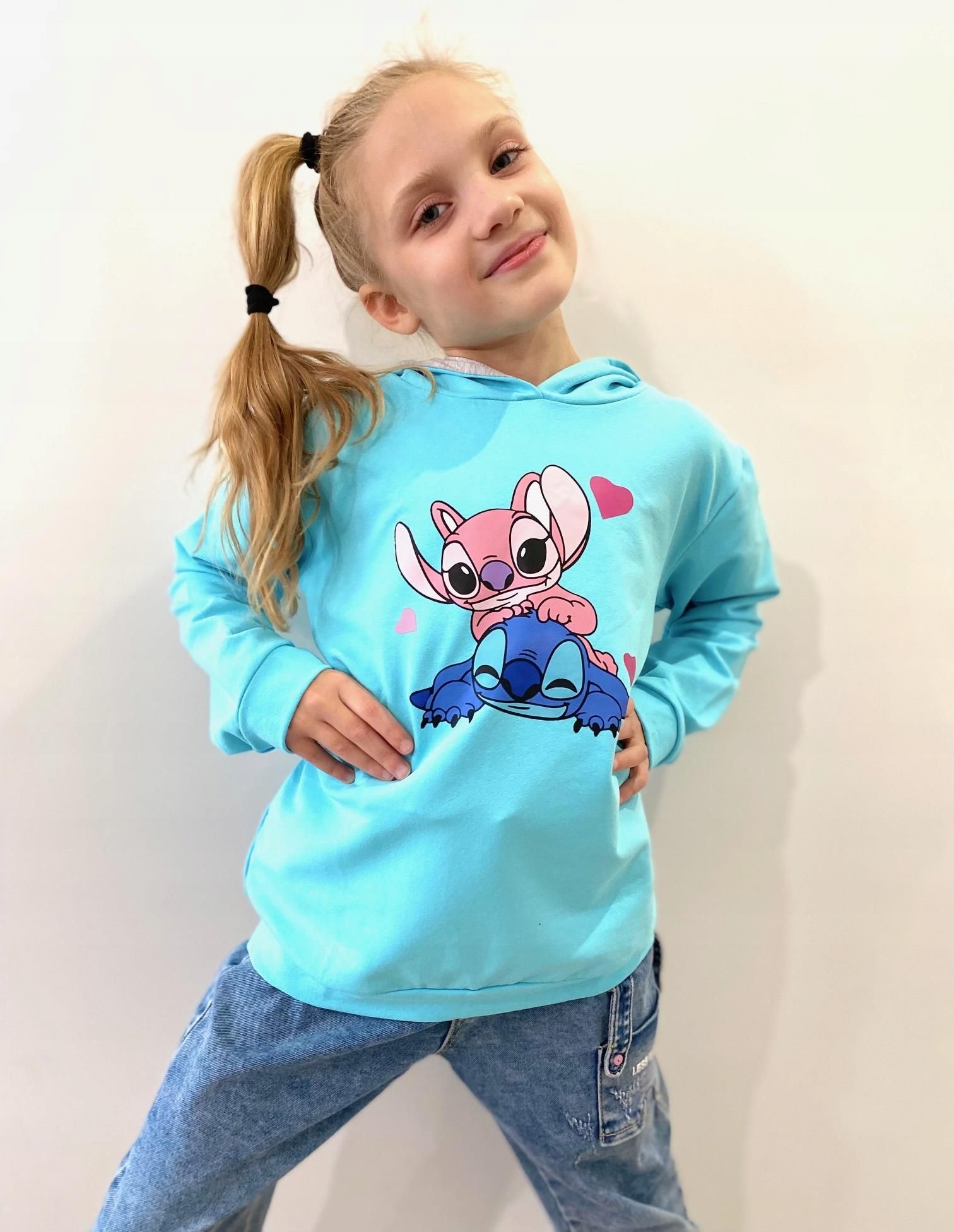 Bluza dziecięca dziewczęca Lilo i Stitch 134 kolor błękitny, polska ...