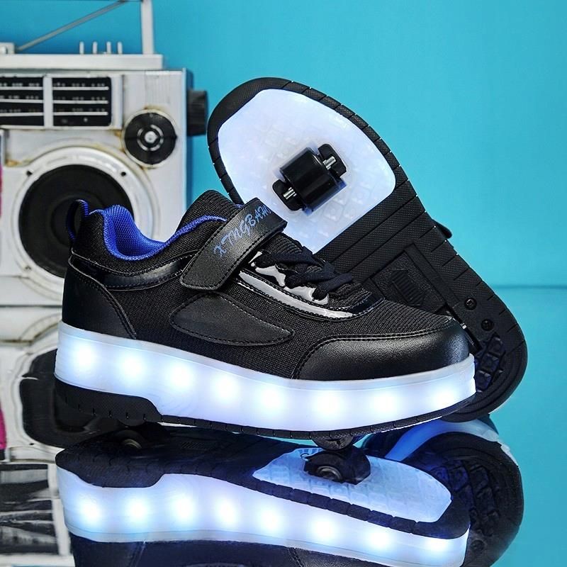 Butorolki Buty Z Rolkami Rolki Wrotki Czarne Led Z Polski - Ceny i ...