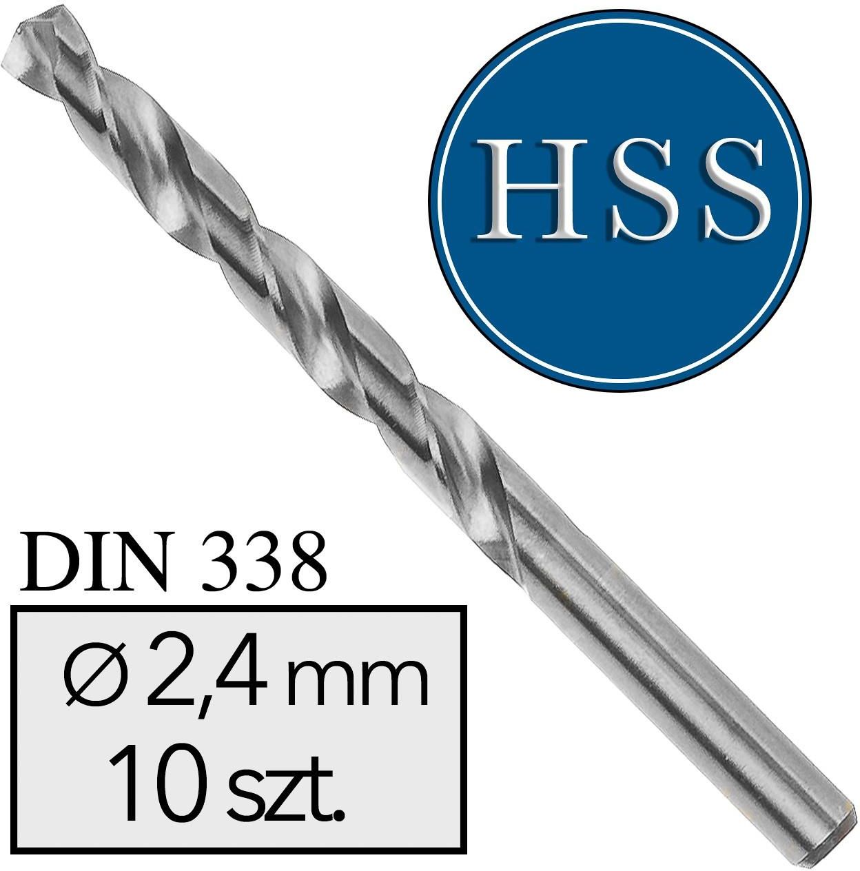 Wiertło Melver 10X Fi 2,4 X 57/30 Wiertło Do Metalu Hss Din 338 Nwka ...