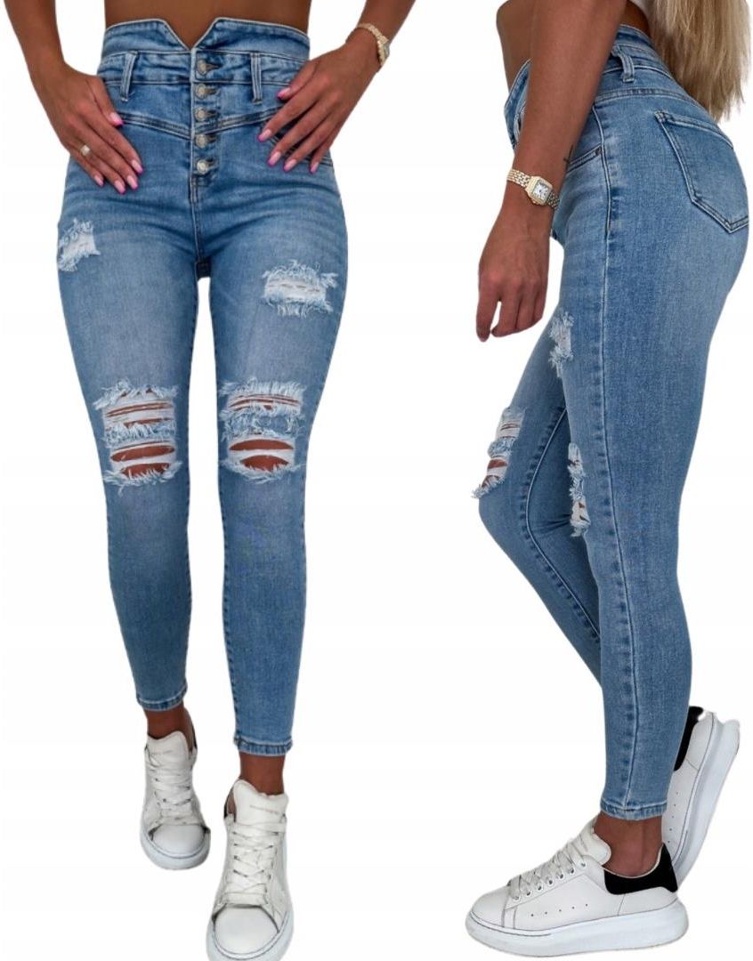 Spodnie Jeansowe damskie wysoki stan M.sara 42 - Ceny i opinie - Ceneo.pl