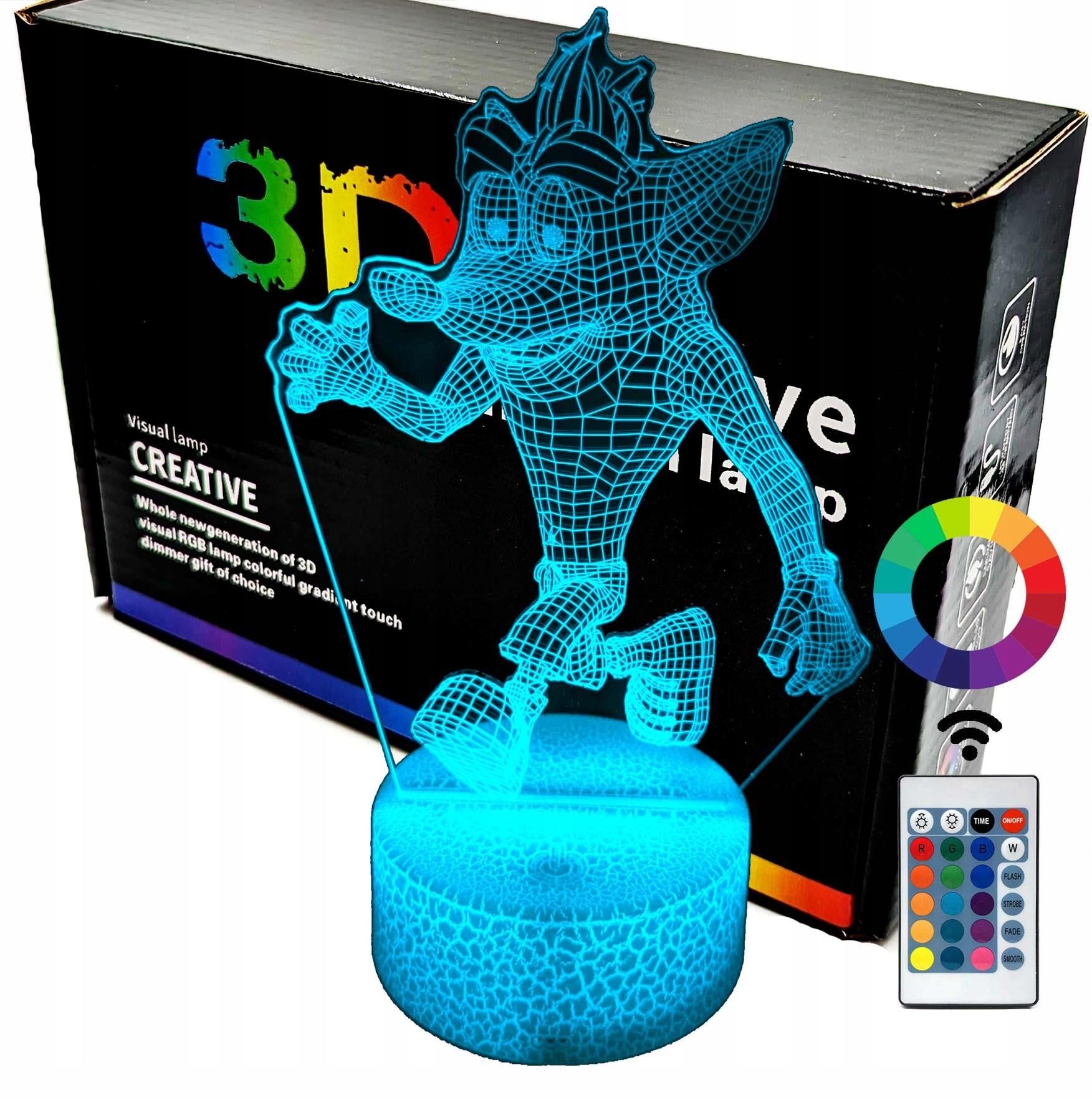 Lampka Nocna Crash Bandicoot 3D Lamp Led - Opinie i atrakcyjne ceny na ...