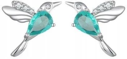 Srebrne Srebrne kolczyki sztyfty koliberki ptaki koliber - Ceny i ...