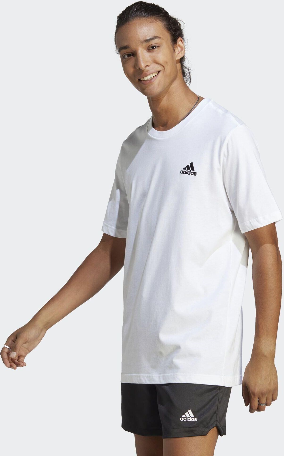Adidas Essentials Single Jersey Embroidered Small Logo Tee Białe - Ceny ...