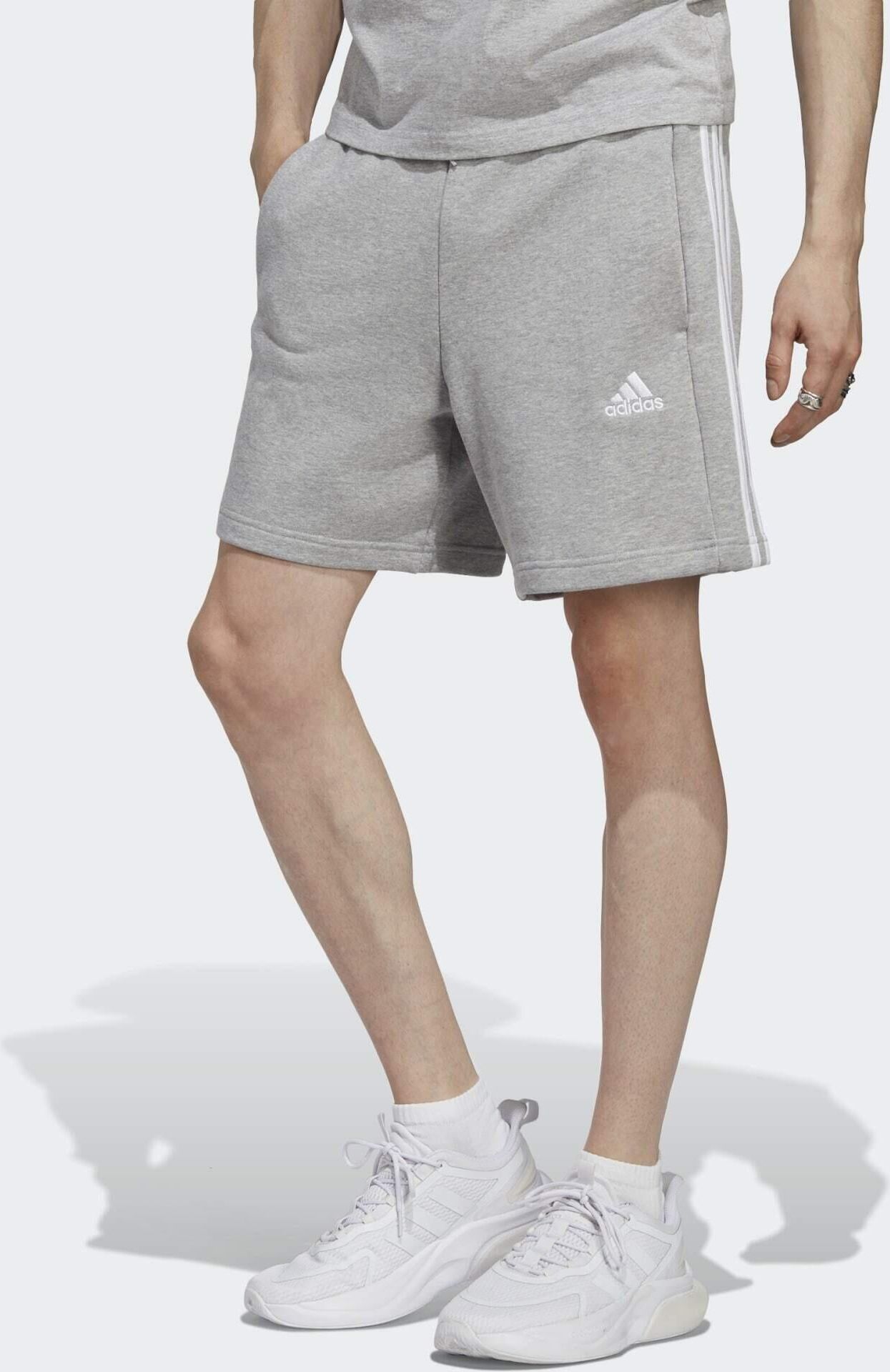 Adidas Essentials French Terry 3 Stripes Shorts Szare - Ceny i opinie ...