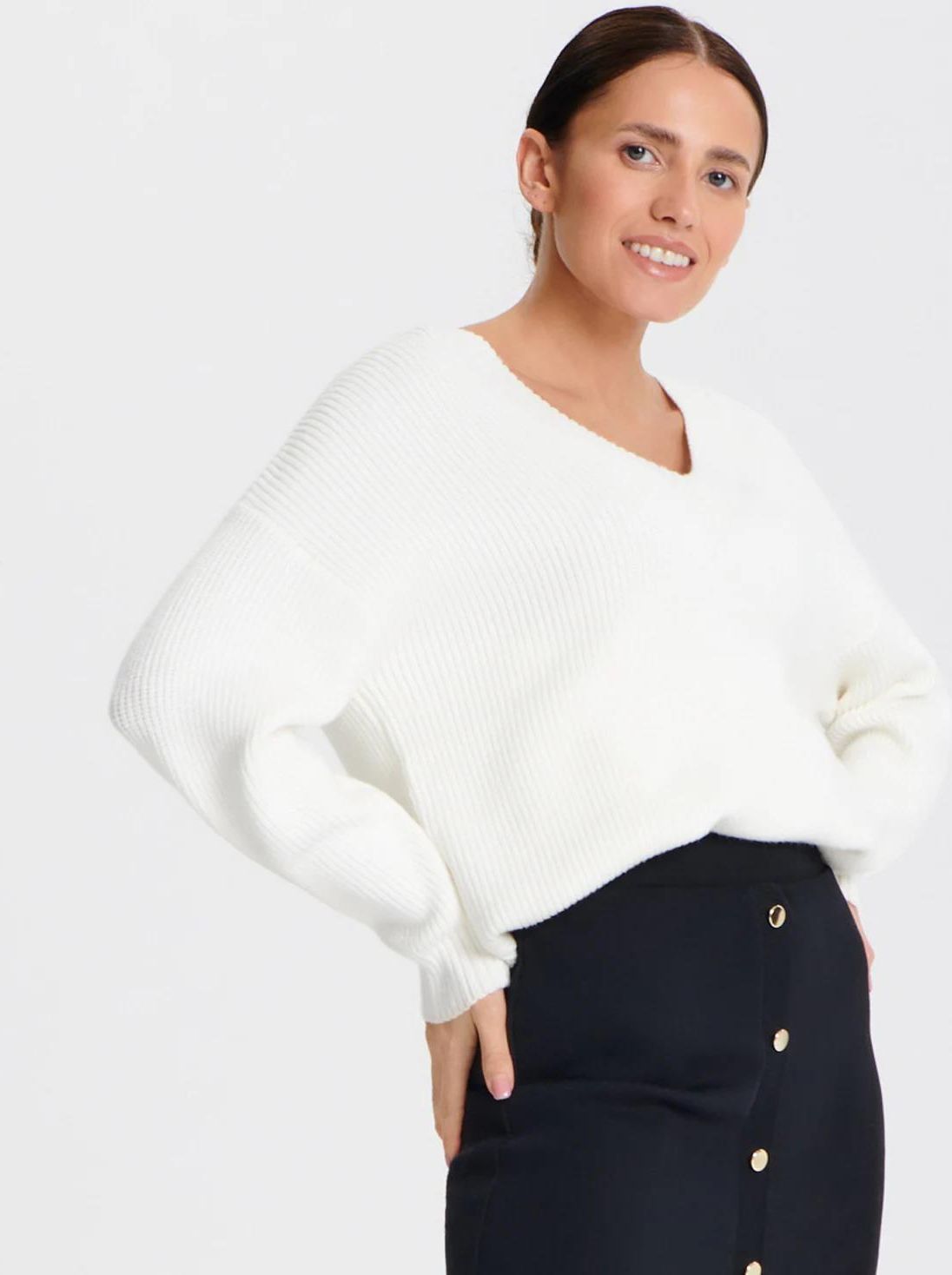 Sinsay - Sweter z miękkiej dzianiny - Kremowy - Ceny i opinie - Ceneo.pl