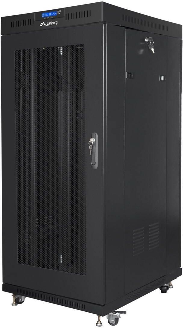 Lanberg free standing rack 19inch cabinet 27U 600x800 mesh door LCD ...