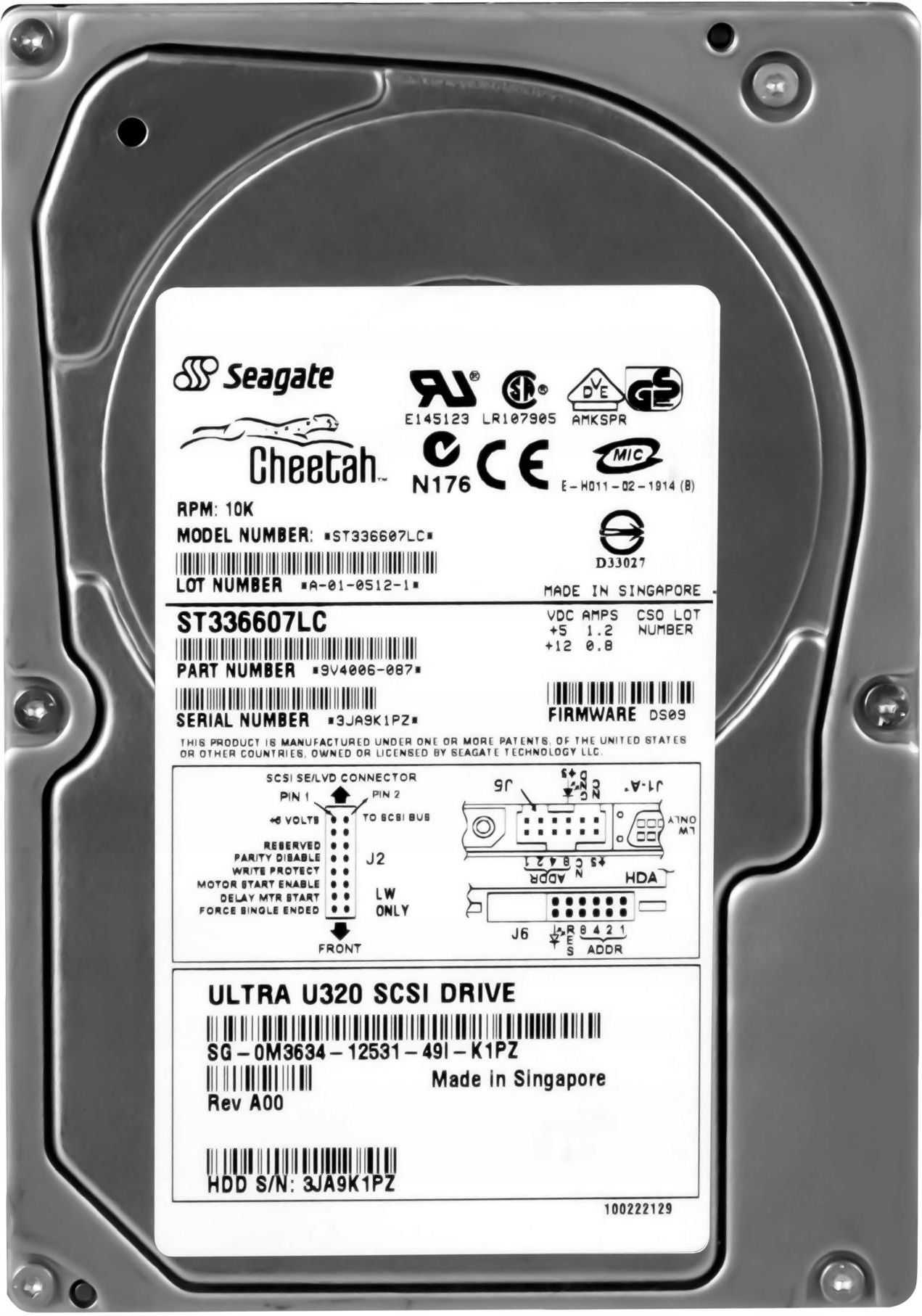 Dysk serwerowy Dell 36GB 10K 8MB Scsi U320 3.5' ST336607LC (0M3634 ...