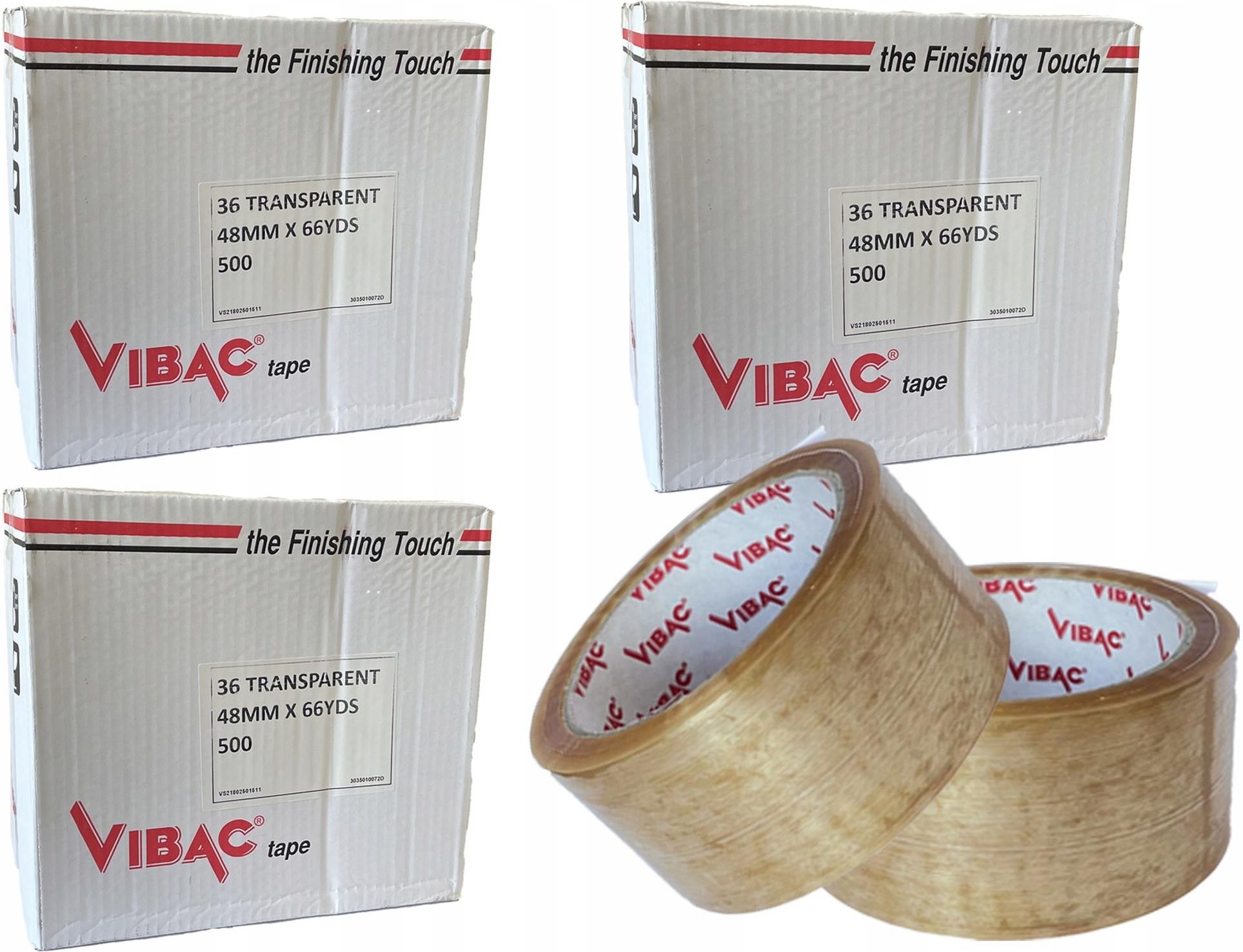 Vibac Taśma Pakowa Solvent Transparent 48X66 48/60 108szt. 3 Kartony ...