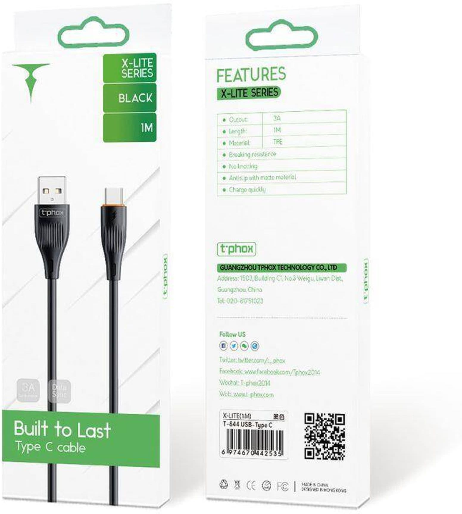 T-Phox T Phox 3A 1M Usb C X Lite Czarny - Opinie i ceny na Ceneo.pl