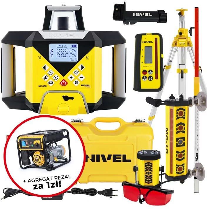 Nivel System Zestaw Do Koparki MC-1D+NL740R Niwelator Laserowy I ...
