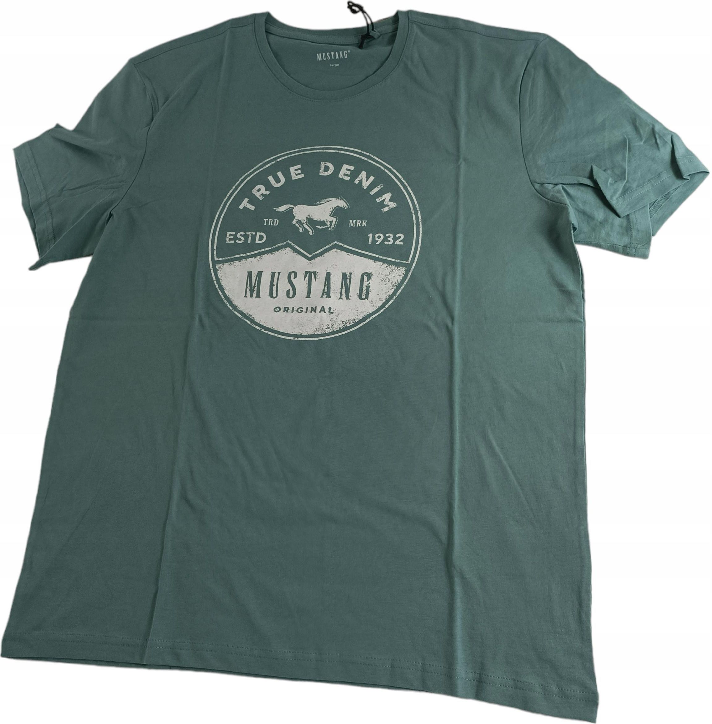 Mustang Alex C Print Tee 1014004/6236, t-shirt męski, r.L, zielony ...