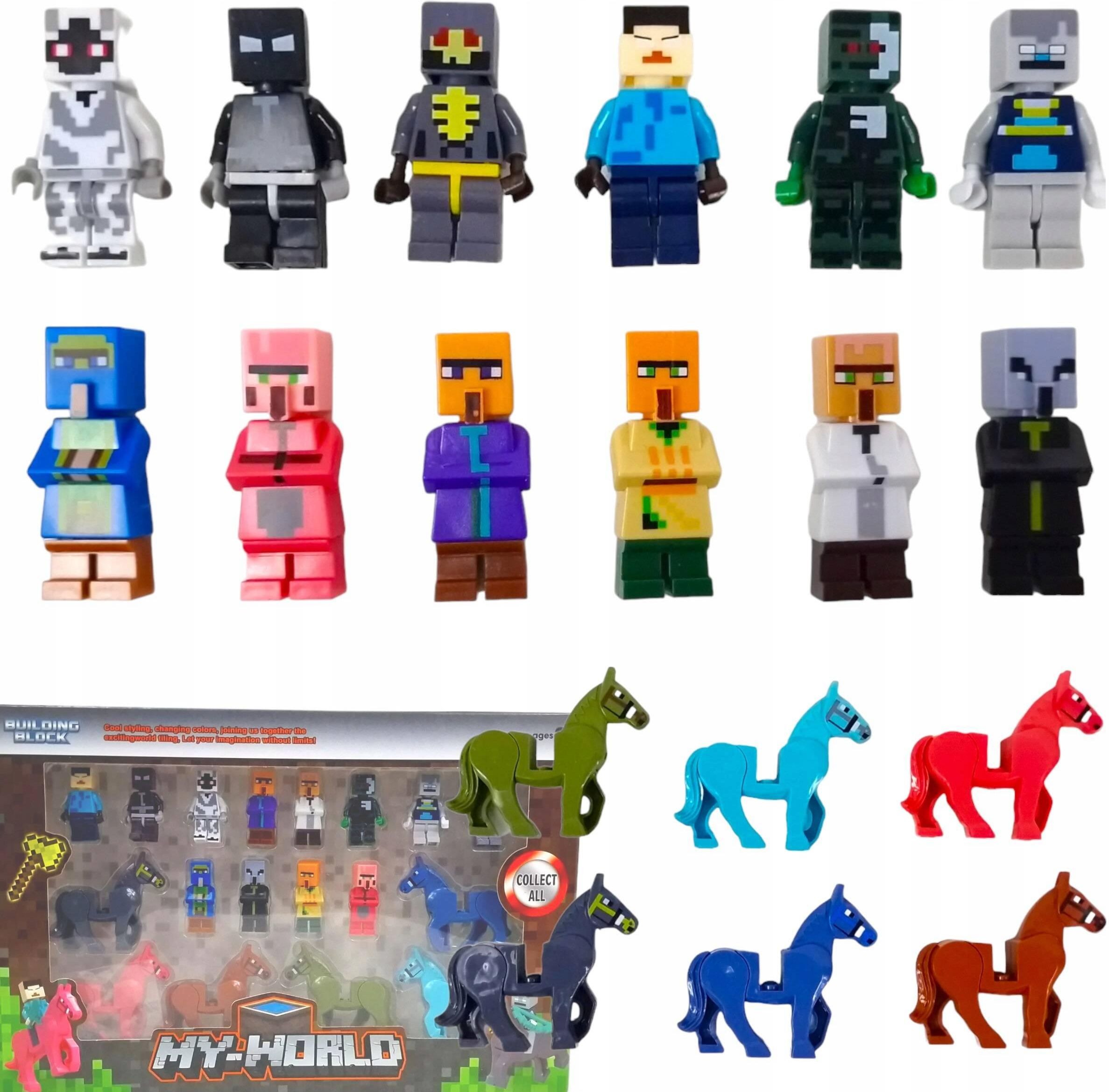 Toys Minecraft Zestaw 18 Figurek Konie Klocki Figurki Z Gry Akcesoria ...