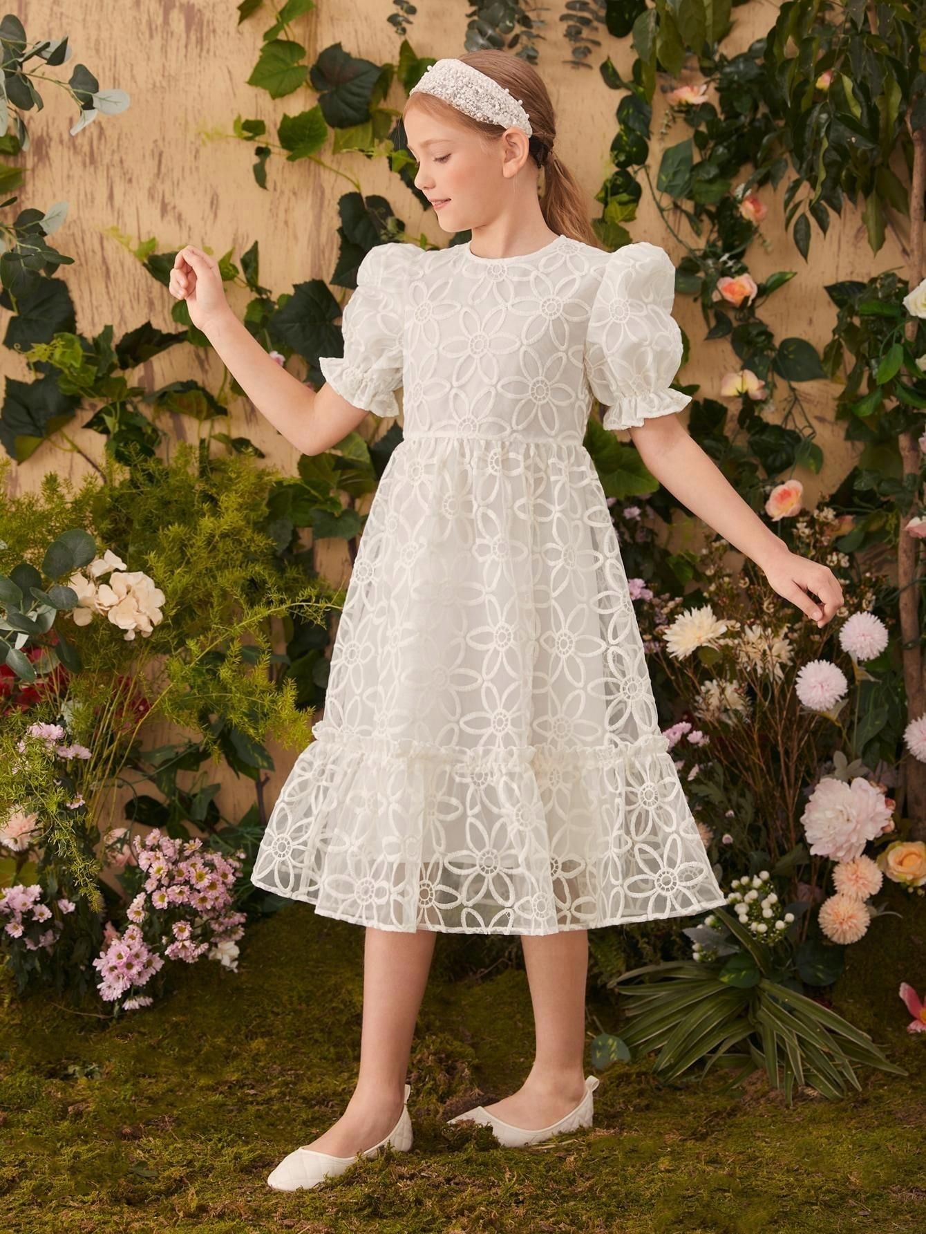 Z Haftowanym Wzorem Kwiatów 140 ZC54108 *shein Sukienka Tiulowa - Ceny i opinie - Ceneo.pl