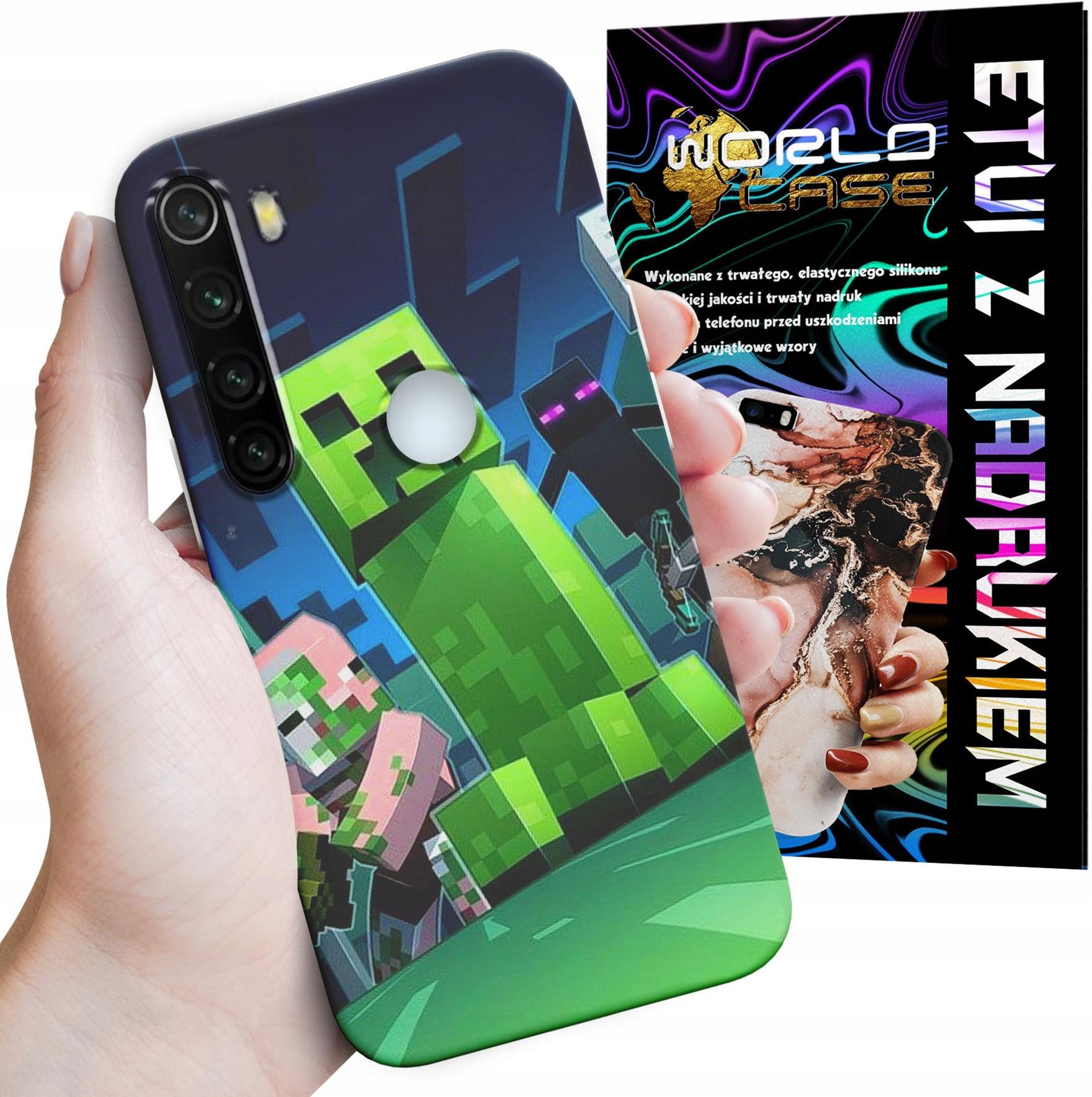 World Case Etui Do Xiaomi Note 8T Minecraft Creeper Dziecięce Roblox ...