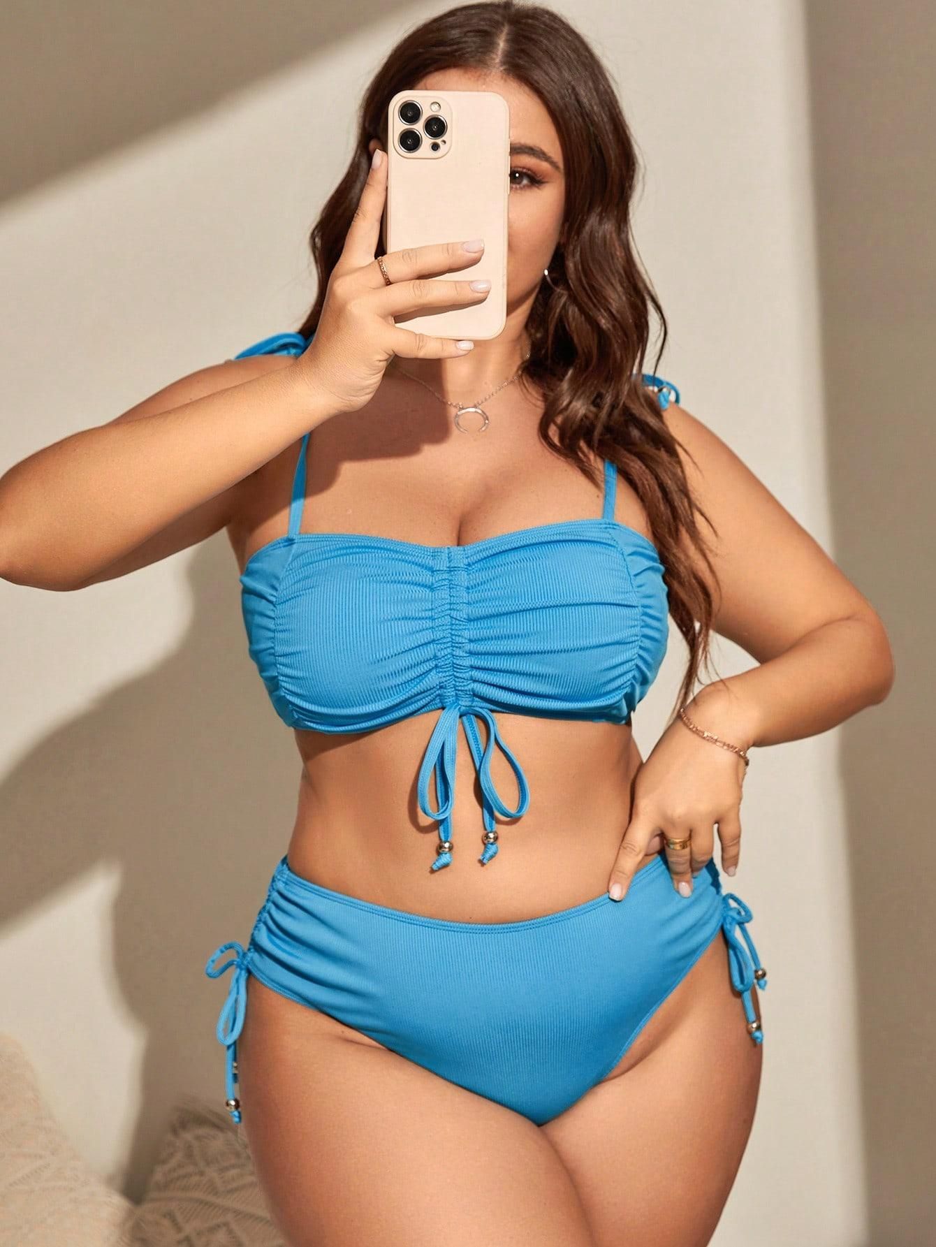 Stan Prążki Wiązanie Yfh NF9__XXL Shein Bikini Komplet Marszczenia Wysoki - Ceny i opinie - Ceneo.pl