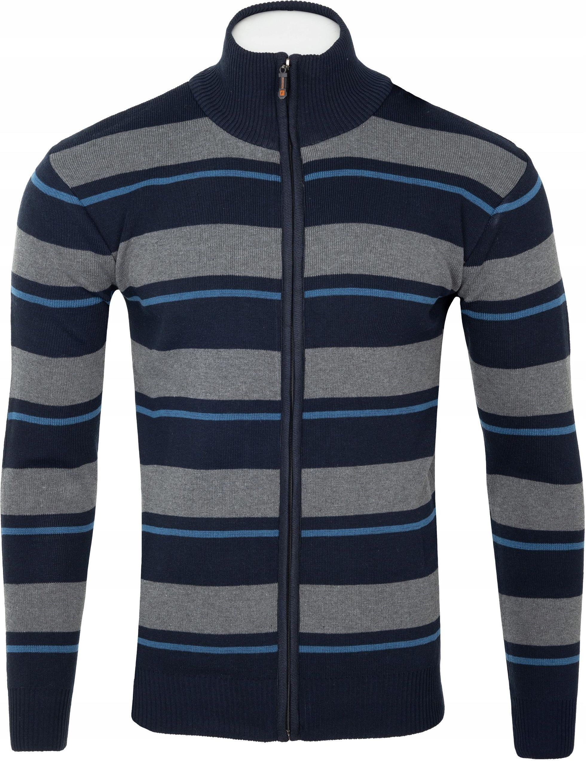 Sweter Męski Elastyczny Rozpinany Niebieski 3XL - Ceny i opinie - Ceneo.pl