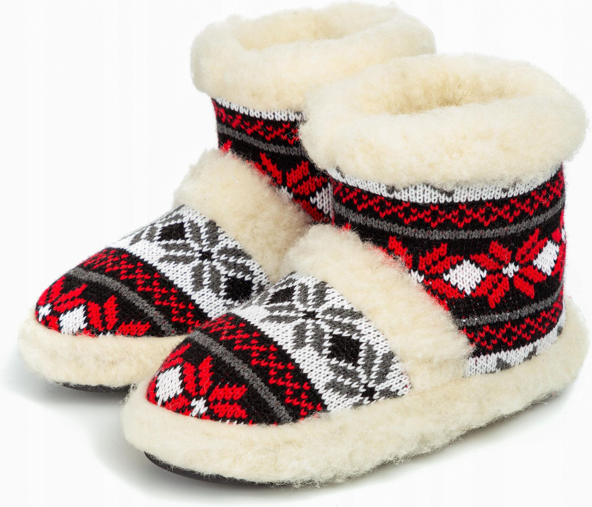 PanSzew Ciepłe Bambosze Wełniane w Stylu Norweskim Kapcie Męskie 36-45 ...