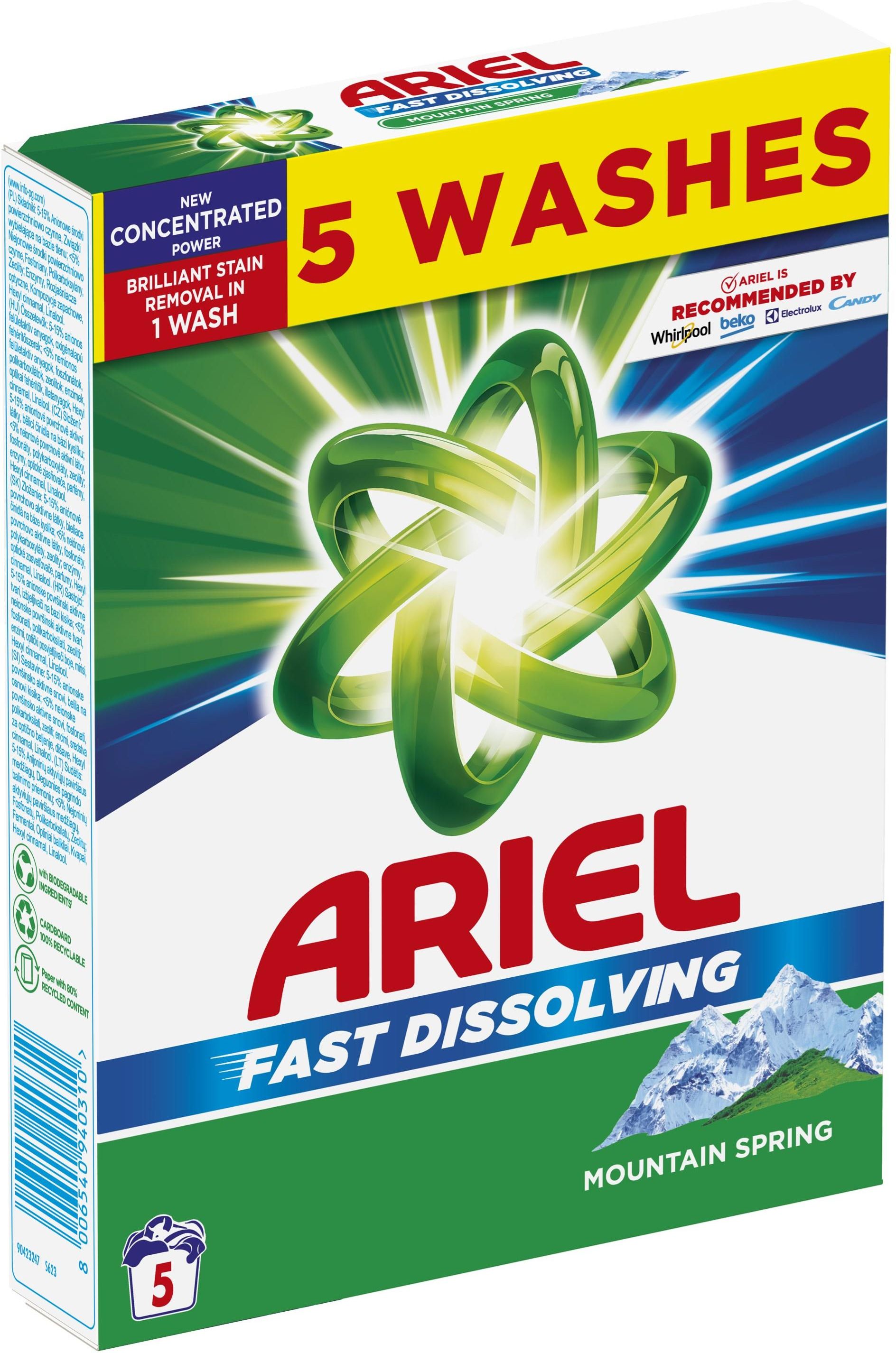 Ariel Proszek do prania 275g, 5 prań, Mountain Spring - Ceny i opinie ...