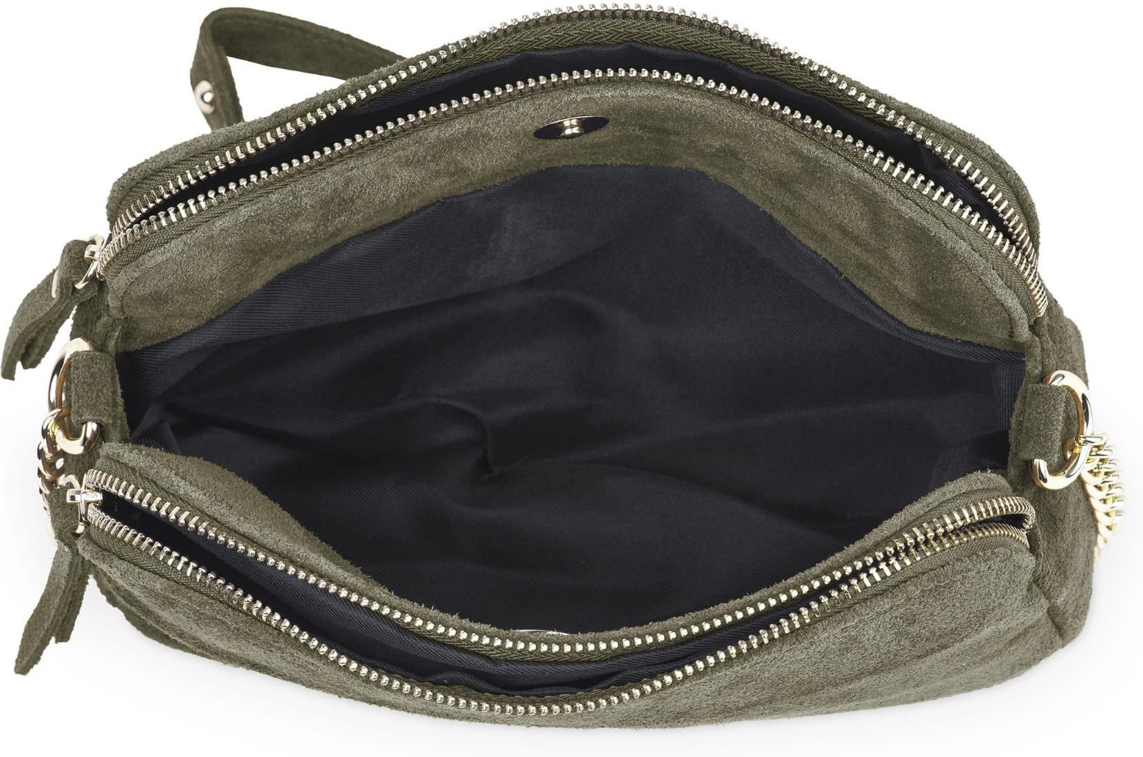 Torebka Skórzana Vera Pelle Pino Zamsz Oliwka - Ceny i opinie - Ceneo.pl