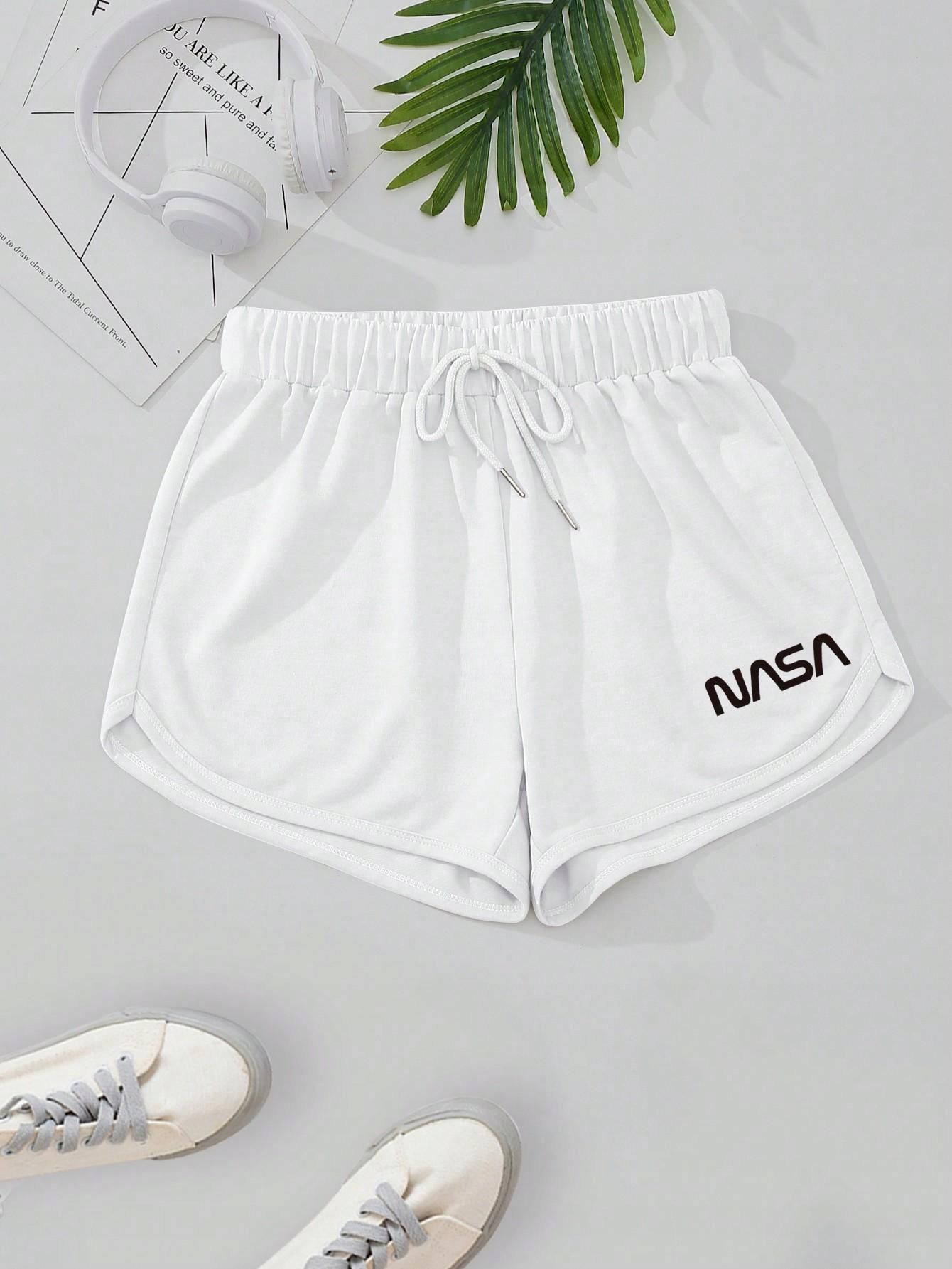 Napis Nasa Wiązanie Wui NF9__M Shein Krótkie Spodenki Dresowe - Ceny i ...