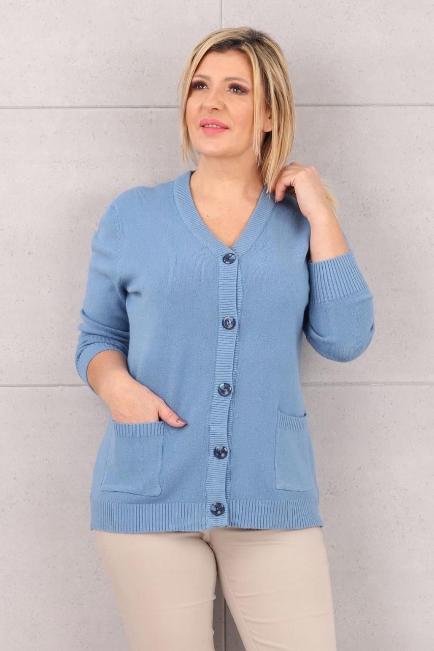 Sweter Rozpinany Damski Bawełniany Kardigan Na Guziki Ciepły Oversize ...