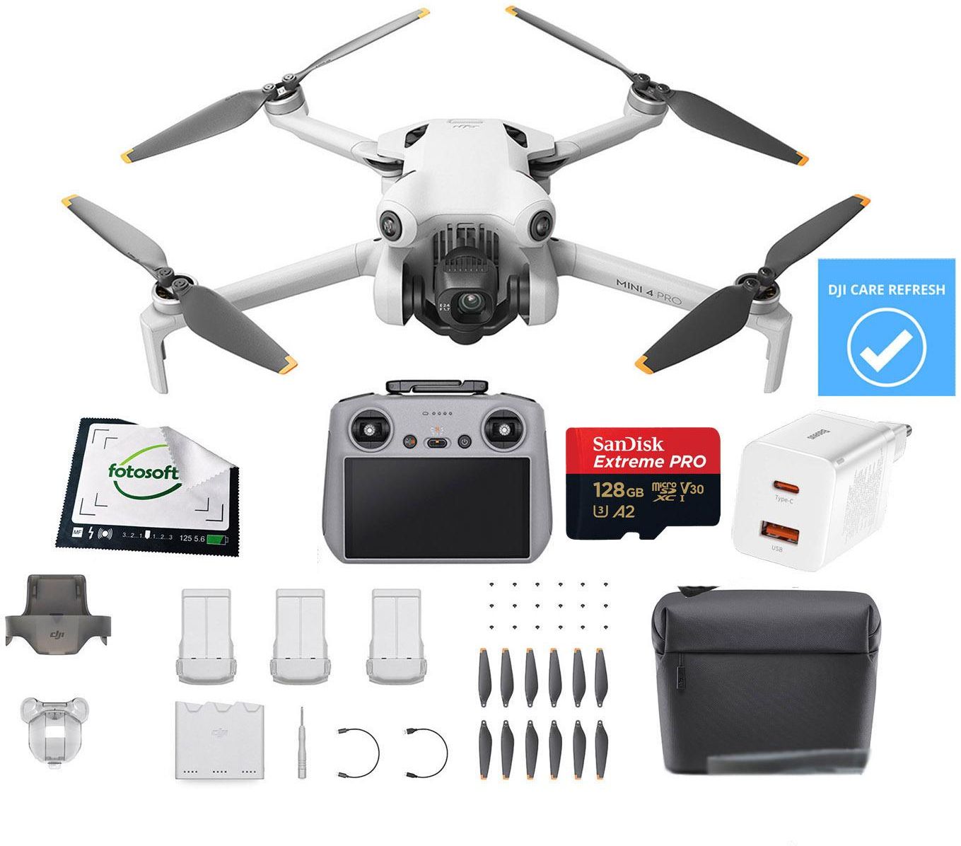 DJI Mini 4 Pro (RC-2) Fly More Combo + Ładowarka + Care Refresh 1 Rok ...