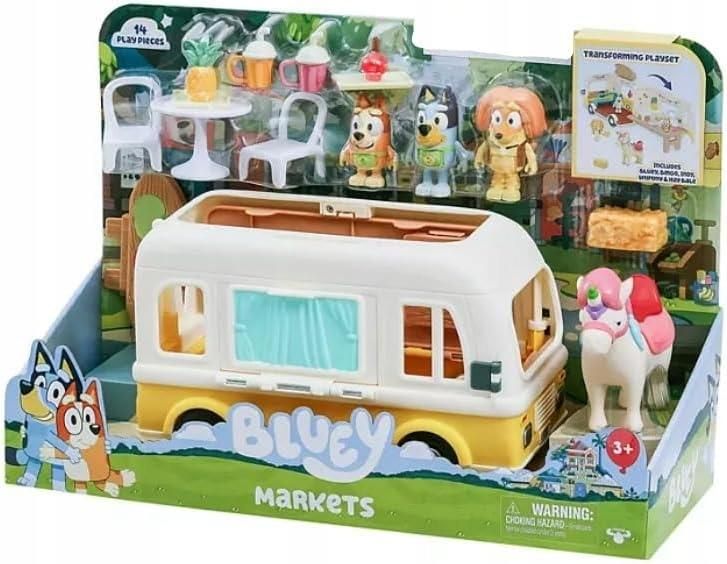 Moose Toys Bluey Markets 14Szt. Rozkładany Kamper W Kiosk, Unicorn I ...