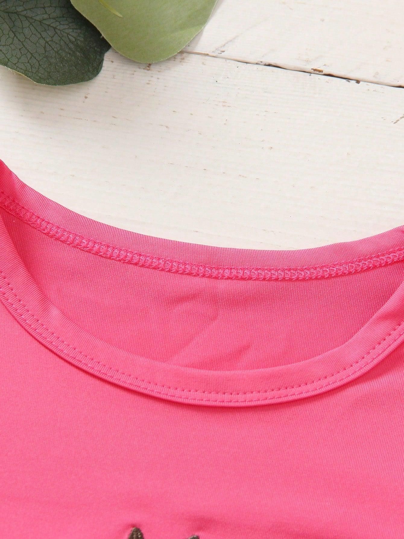 Kwiaty Napis Feh NF9__130 Shein Różowy T-shirt Haft - Ceny i opinie - Ceneo.pl