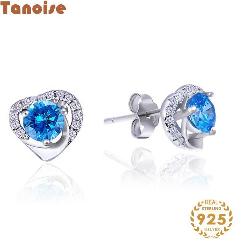 Tancise 925 Sterling Silver Cyrkonowe kolczyki Drop Kolczyki dla kobiet ...
