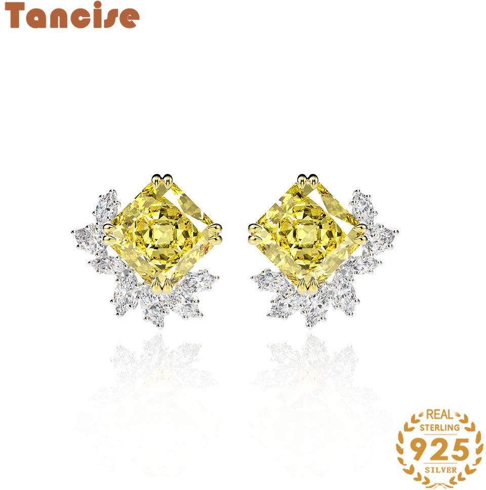 Tancise Biżuteria S925 Srebro standardowe Kwiat Kwadrat 10 * 10mm 7a ...