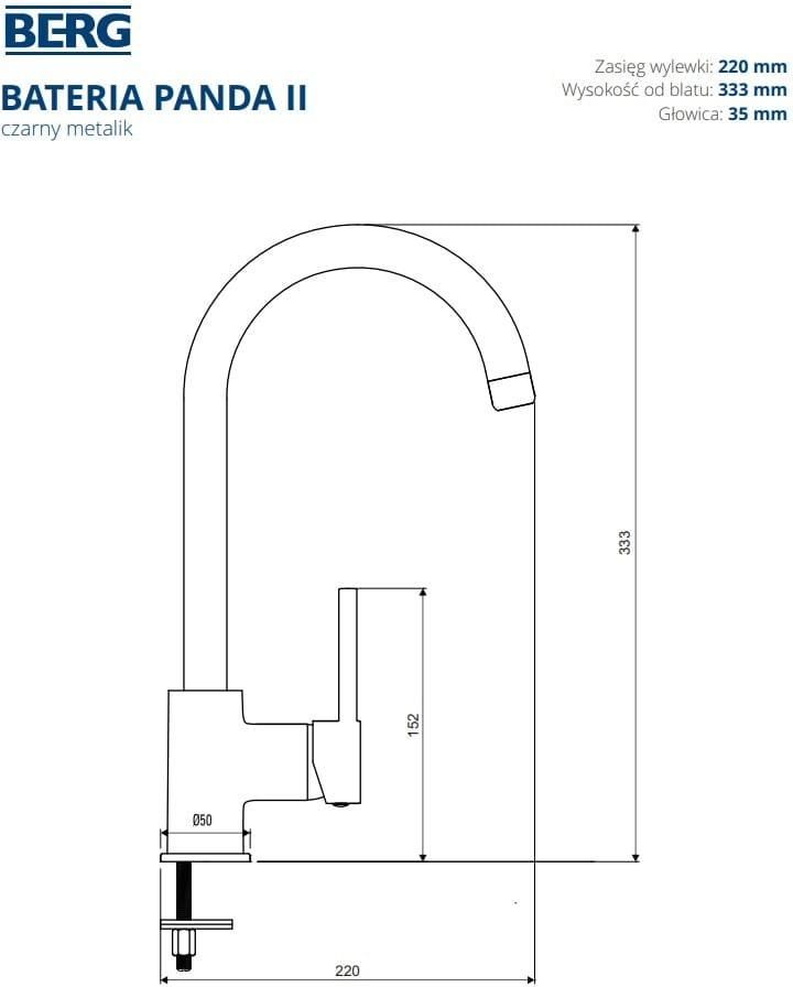 BERG Bateria Panda Ii Czarny Metalik Bqp12Bkq - Bateria kuchenna, typ ...