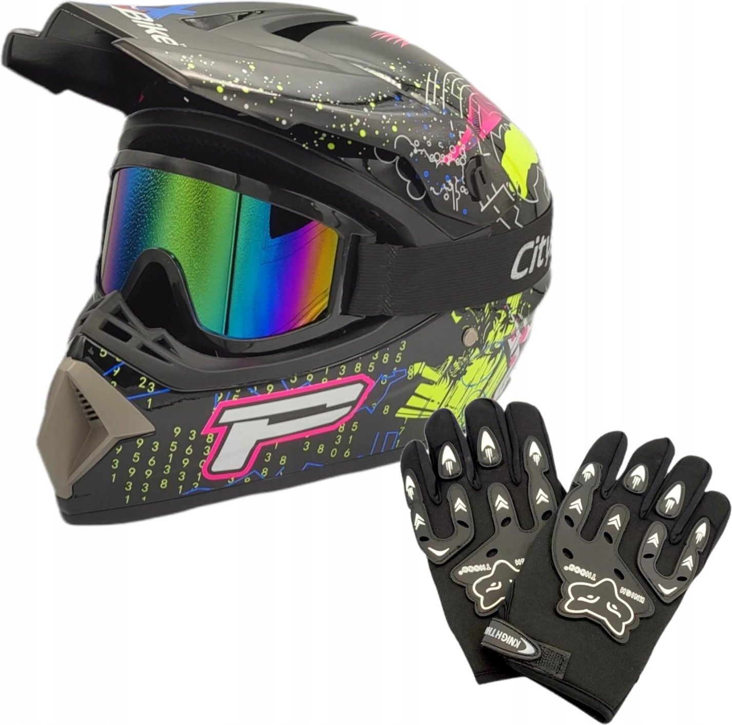 Kask motocyklowy City-Bike Crossowy Na Crossa Enduro Atv Quada Lekki ...