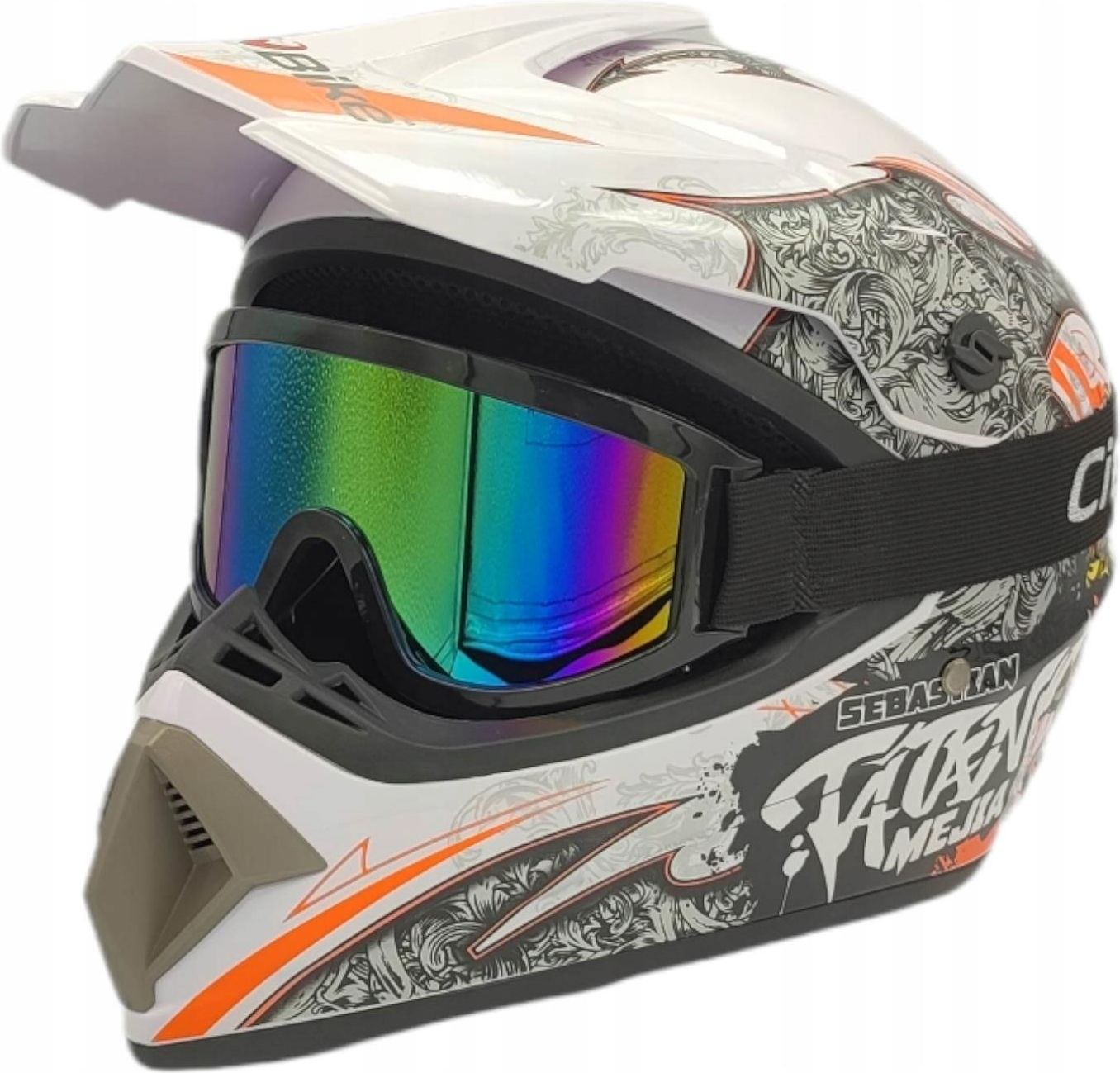 Kask motocyklowy City-Bike Crossowy Na Crossa Enduro Quad Lekki Gogle ...