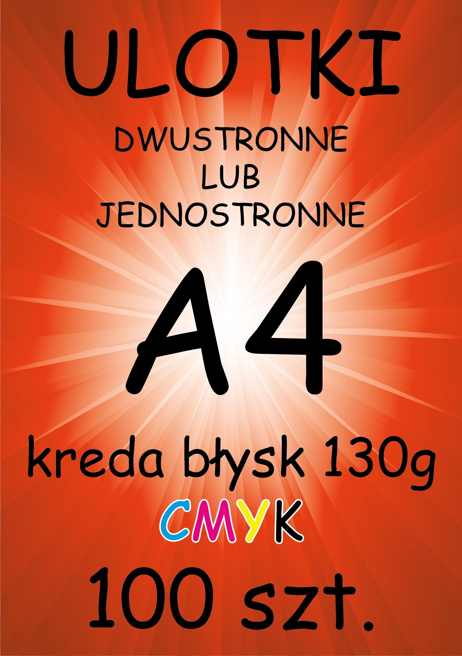 Ulotki Dwustronne A4 Kreda Błysk 130G 100 Sztuk - Ceny i opinie - Ceneo.pl