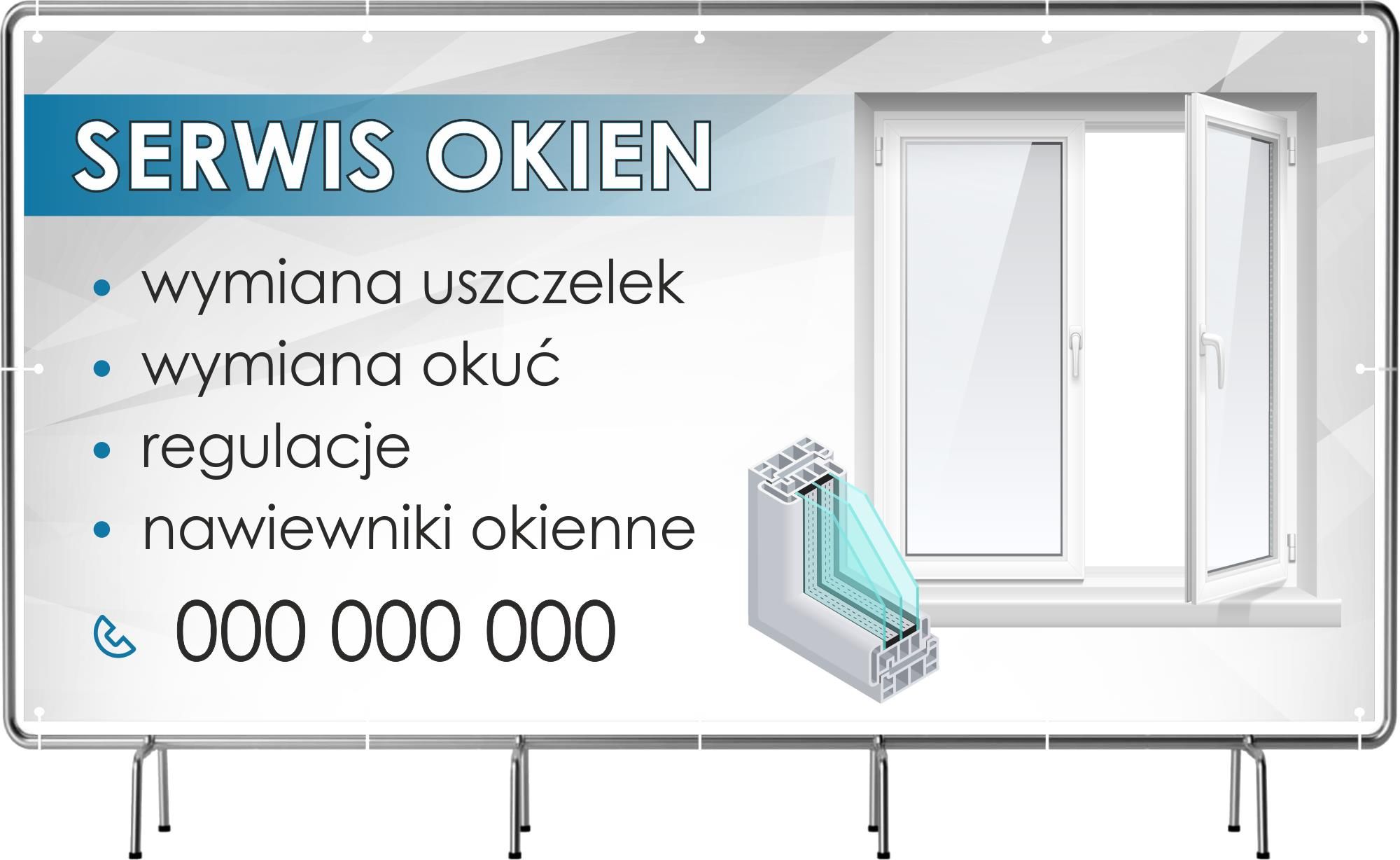 Baner Reklamowy 130X80Cm Gotowy Projekt Serwis Okien Wymiana Okuć ...