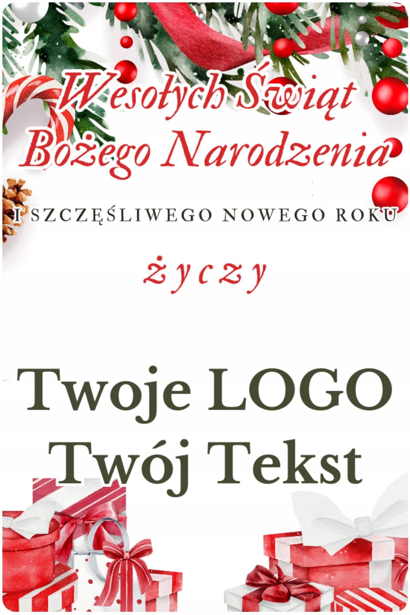 Naklejki Świąteczne Z Logo Firmy Personalizowane Wodoodporne 100Szt ...