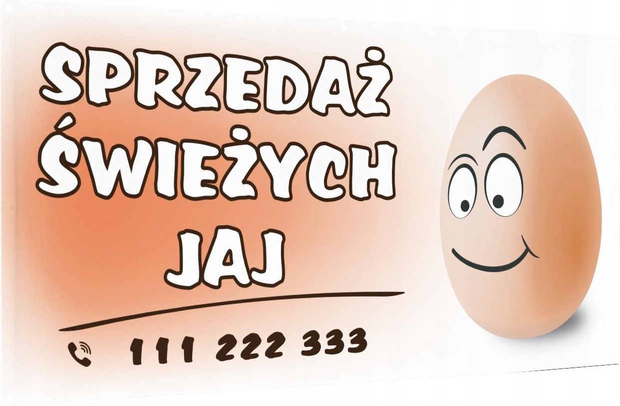 Baner Sprzedaż Jaj 100X50 Cm Sprzedaż Jajek Nr Tel - Ceny i opinie ...
