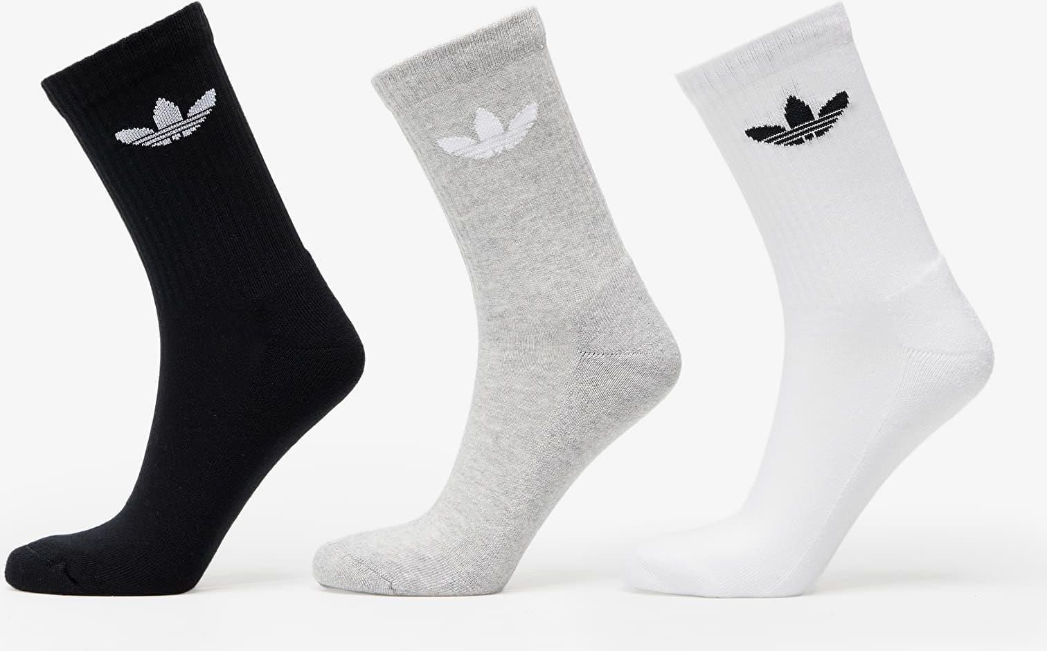 Adidas Trefoil Cushion Crew Sock 6-Pack Black/ White/ Medium Grey ...